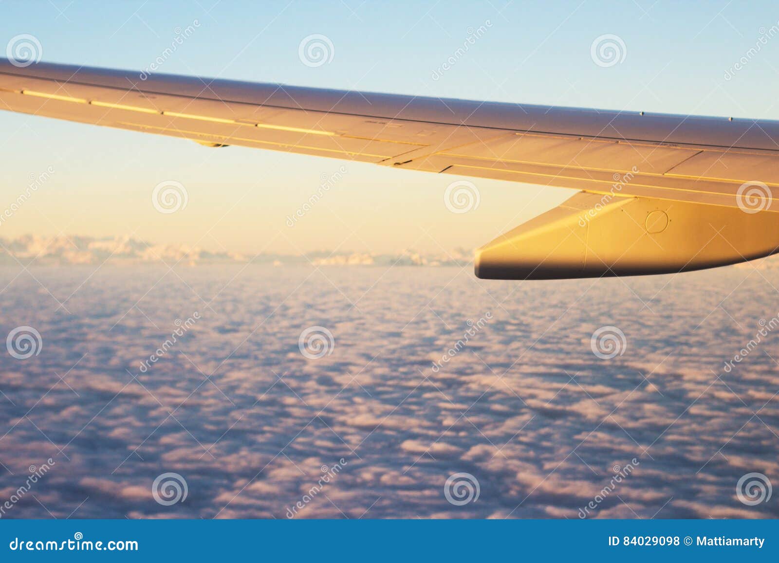 Airplane Wing with View of the Clouds Stock Photo - Image of civil ...