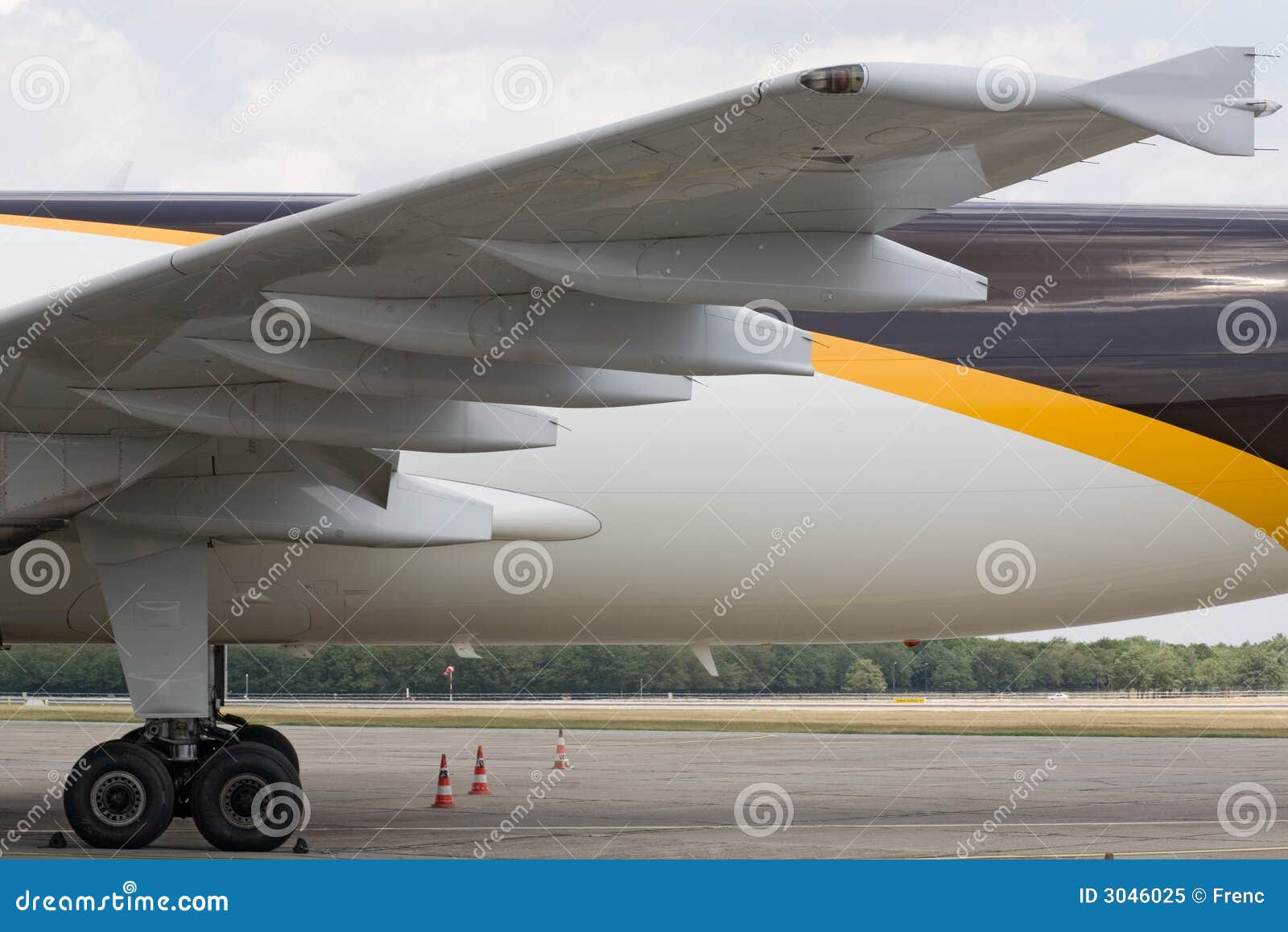 Airplane wing and wheel stock image. Image of business - 3046025