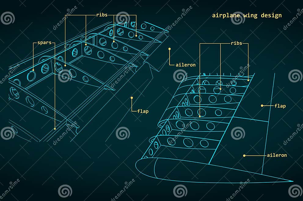 Airplane wings drawings stock vector. Illustration of plane - 316678561