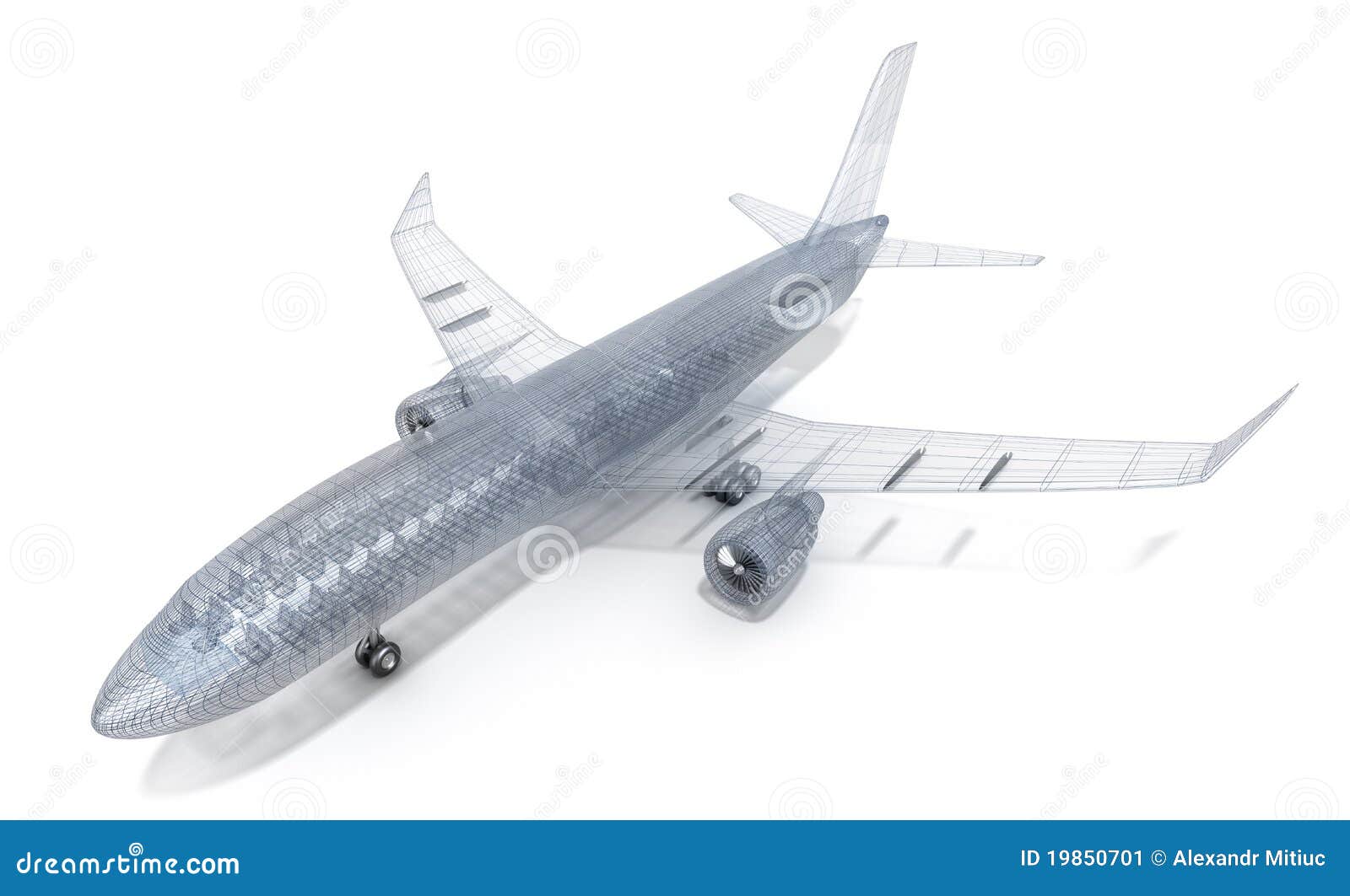 Airplane Wire Model , Isolated on White Stock Illustration ...