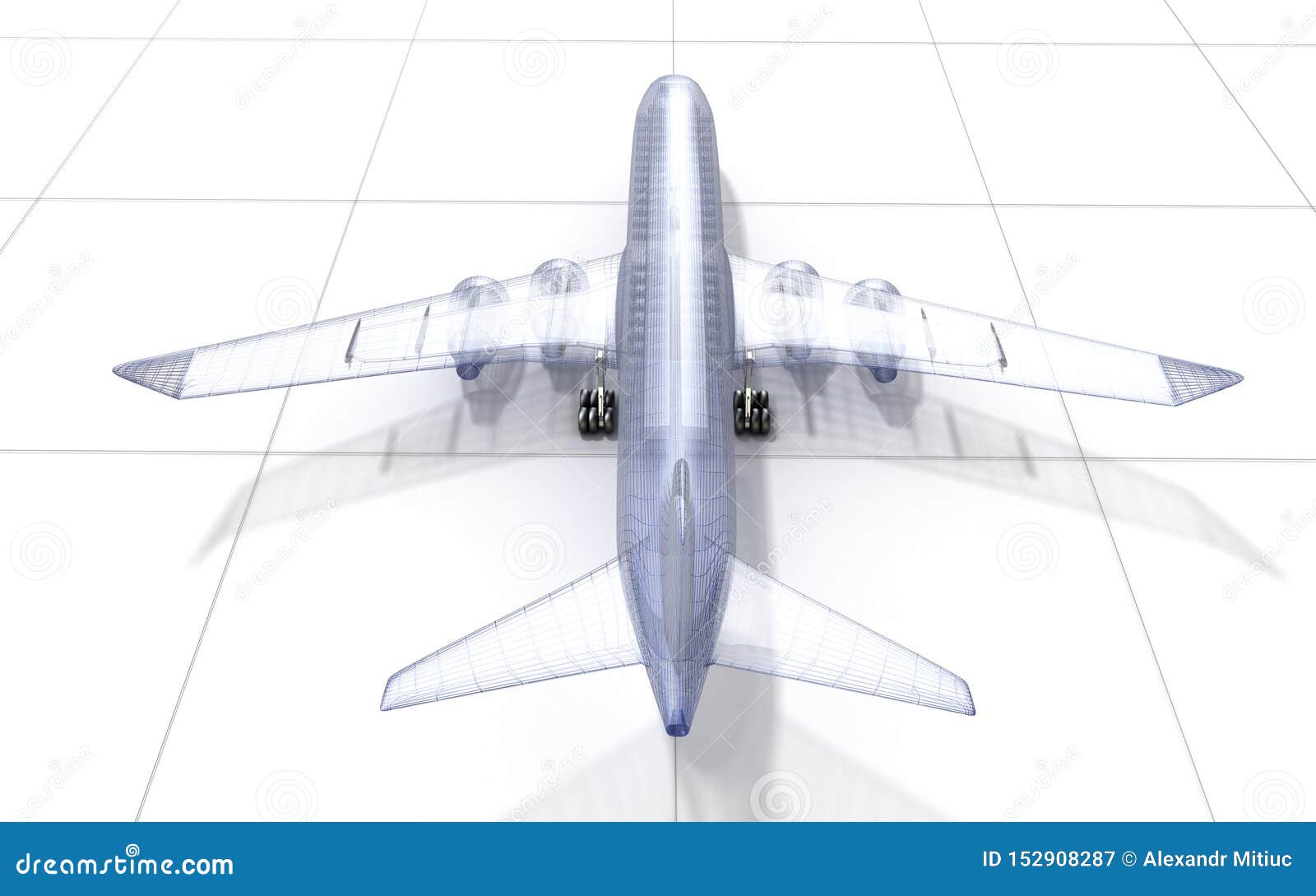Airplane Wire Model , Isolated on White Stock Illustration ...