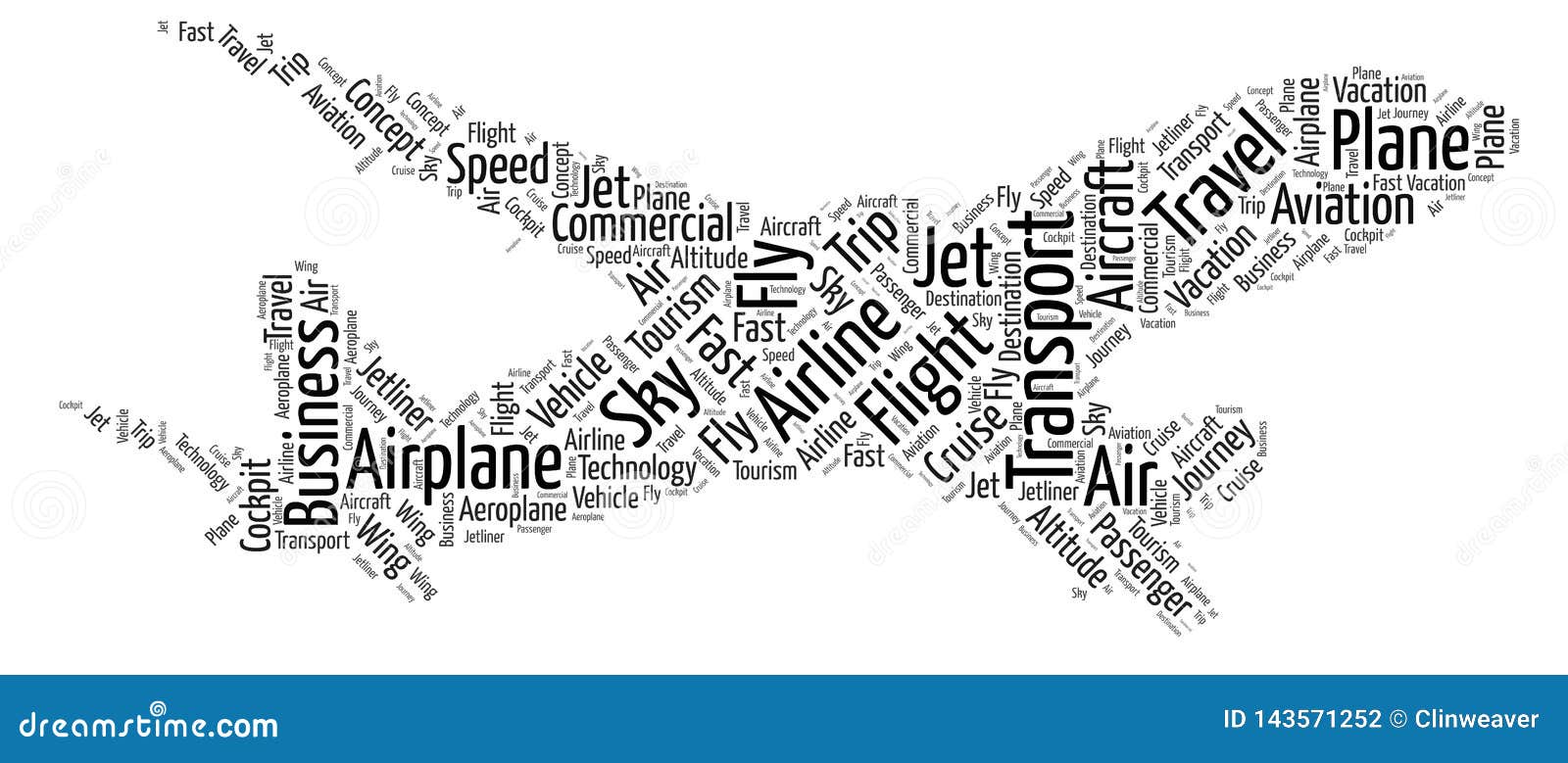 Airplane Word Cloud stock illustration. Illustration of fast - 143571252