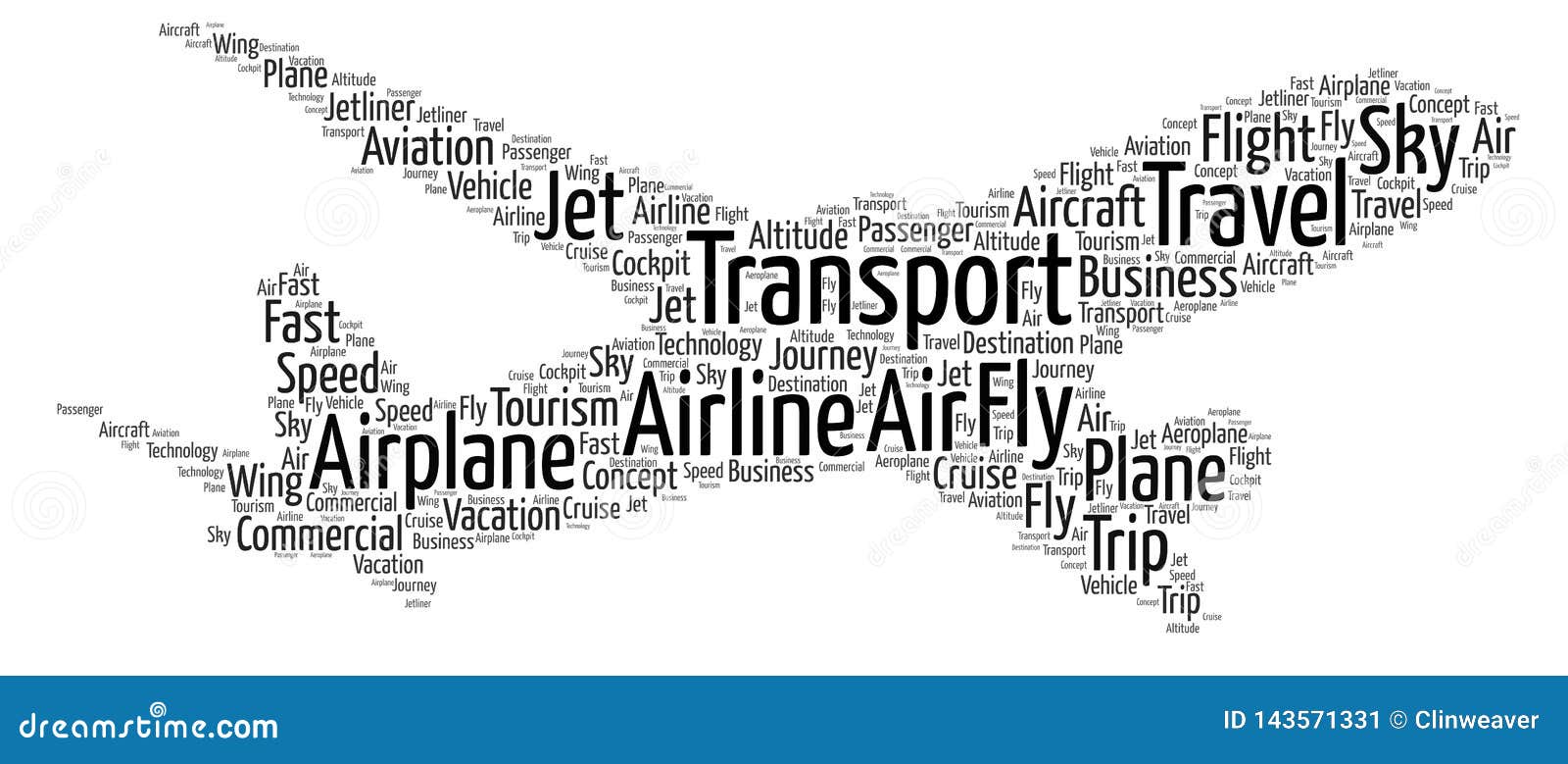 Airplane Word Cloud stock illustration. Illustration of vacation - 143571331