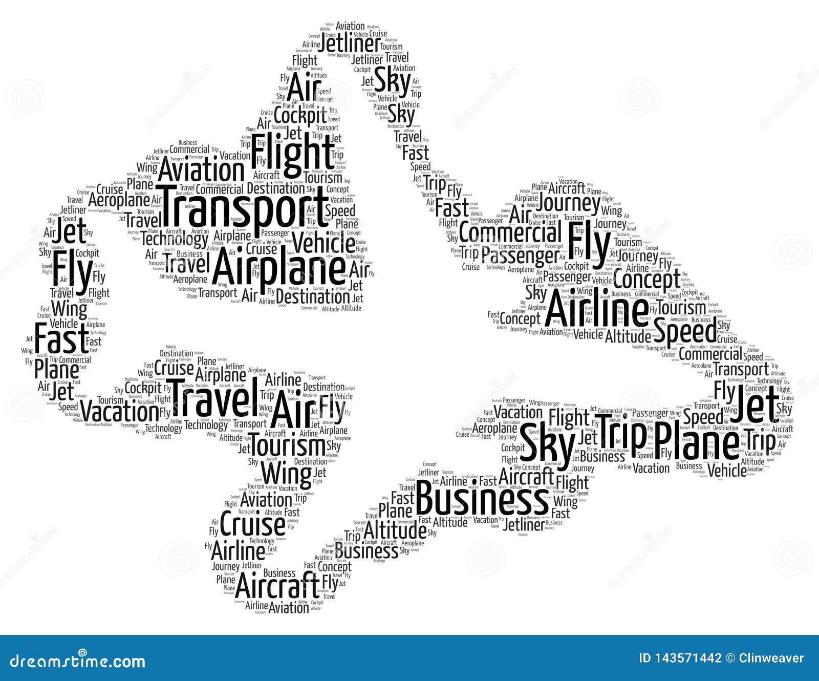 Airplane Word Cloud stock illustration. Illustration of commercial - 143571442