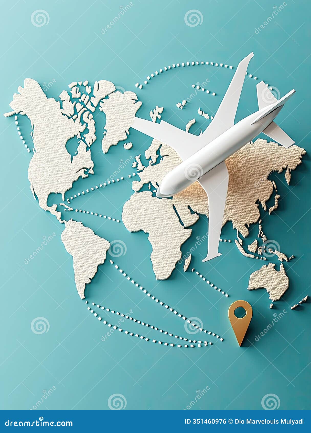 Airplane On World Map. Exploring Global Destinations. Travel Concept ...