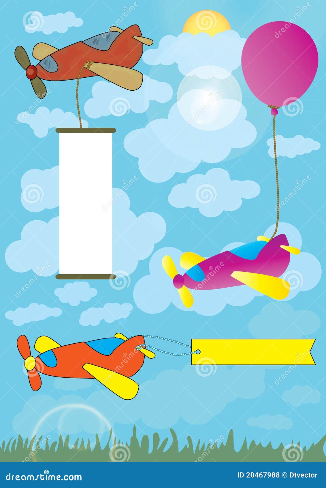 Airplane with Your Text_eps Stock Vector - Illustration of balloon ...