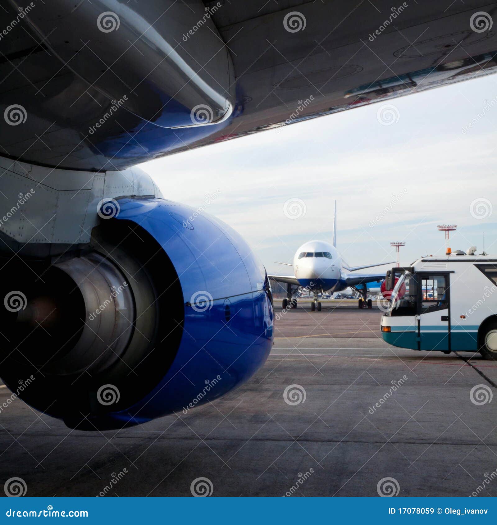 Airplanes and Airport Bus stock image. Image of aviation - 17078059