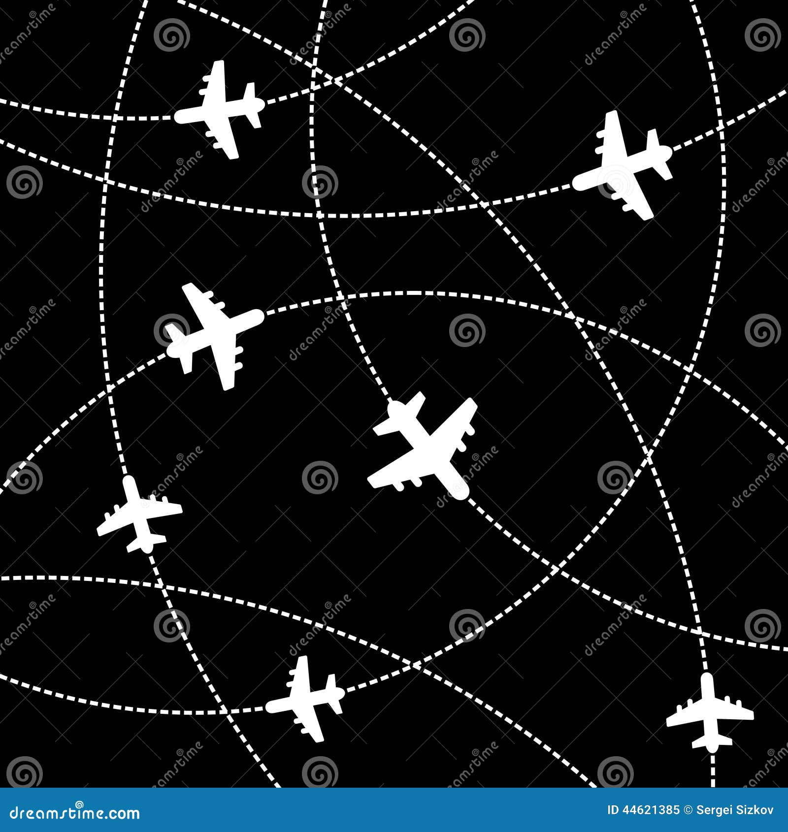 Airplanes Background with Trajectory. Vector Stock Vector ...