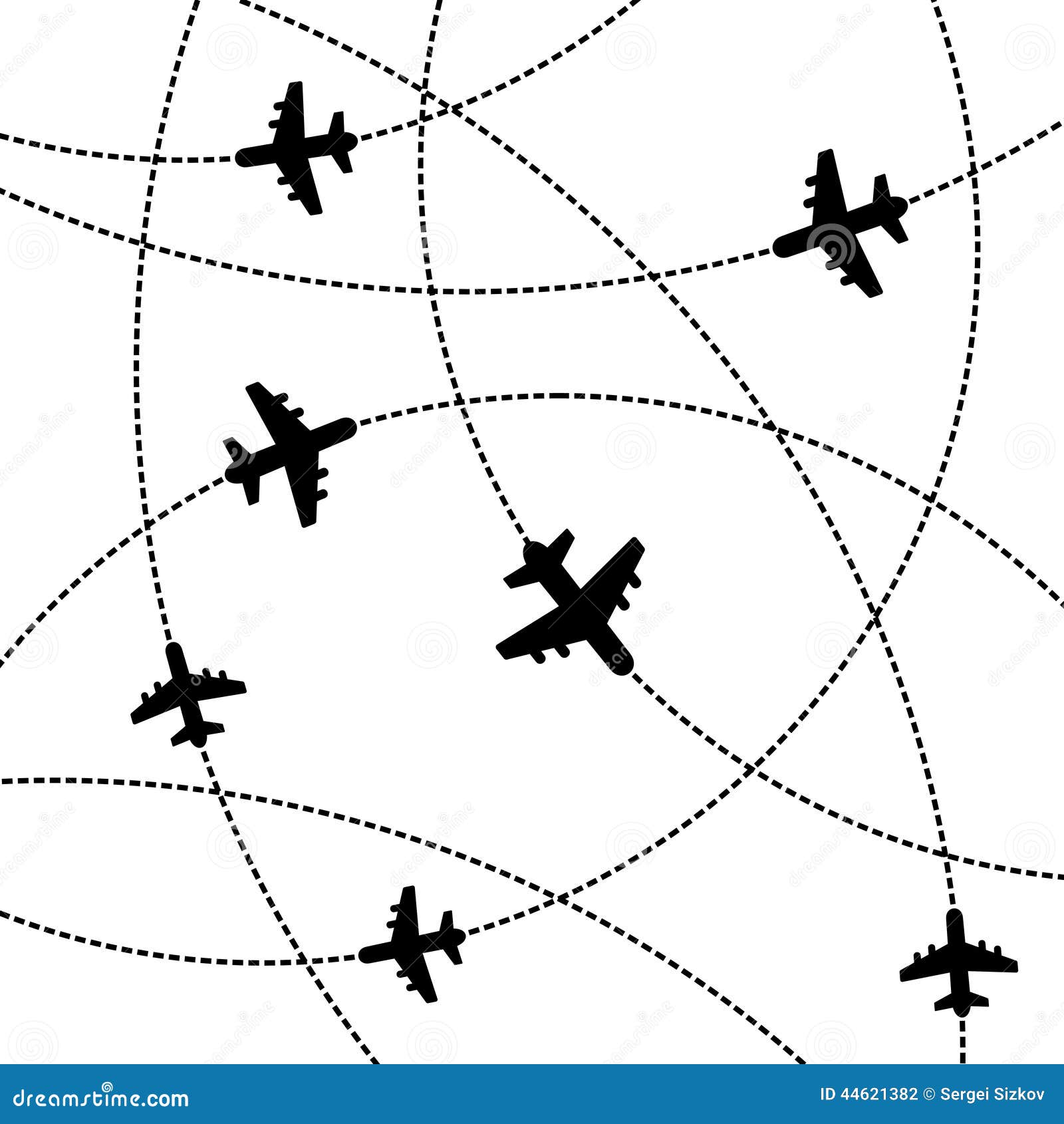 Airplanes Background with Trajectory. Vector Stock Vector ...