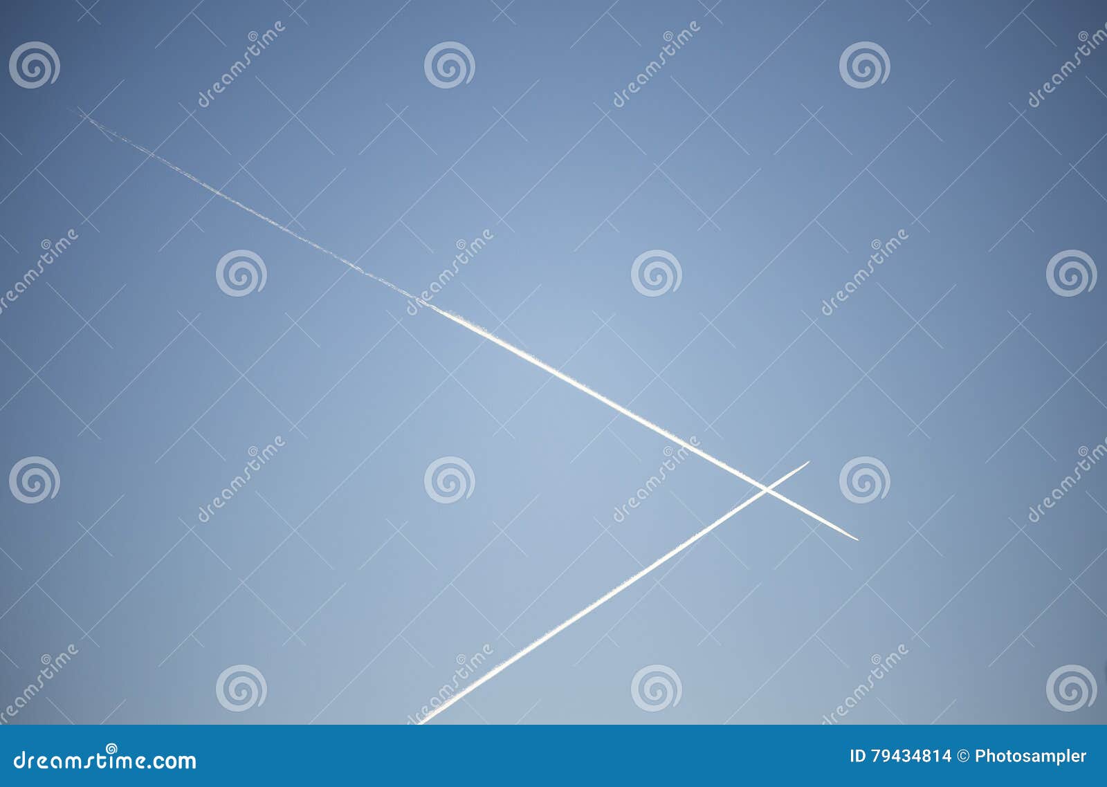 Airplanes Crossing Paths in the Air Stock Photo - Image of aviation ...