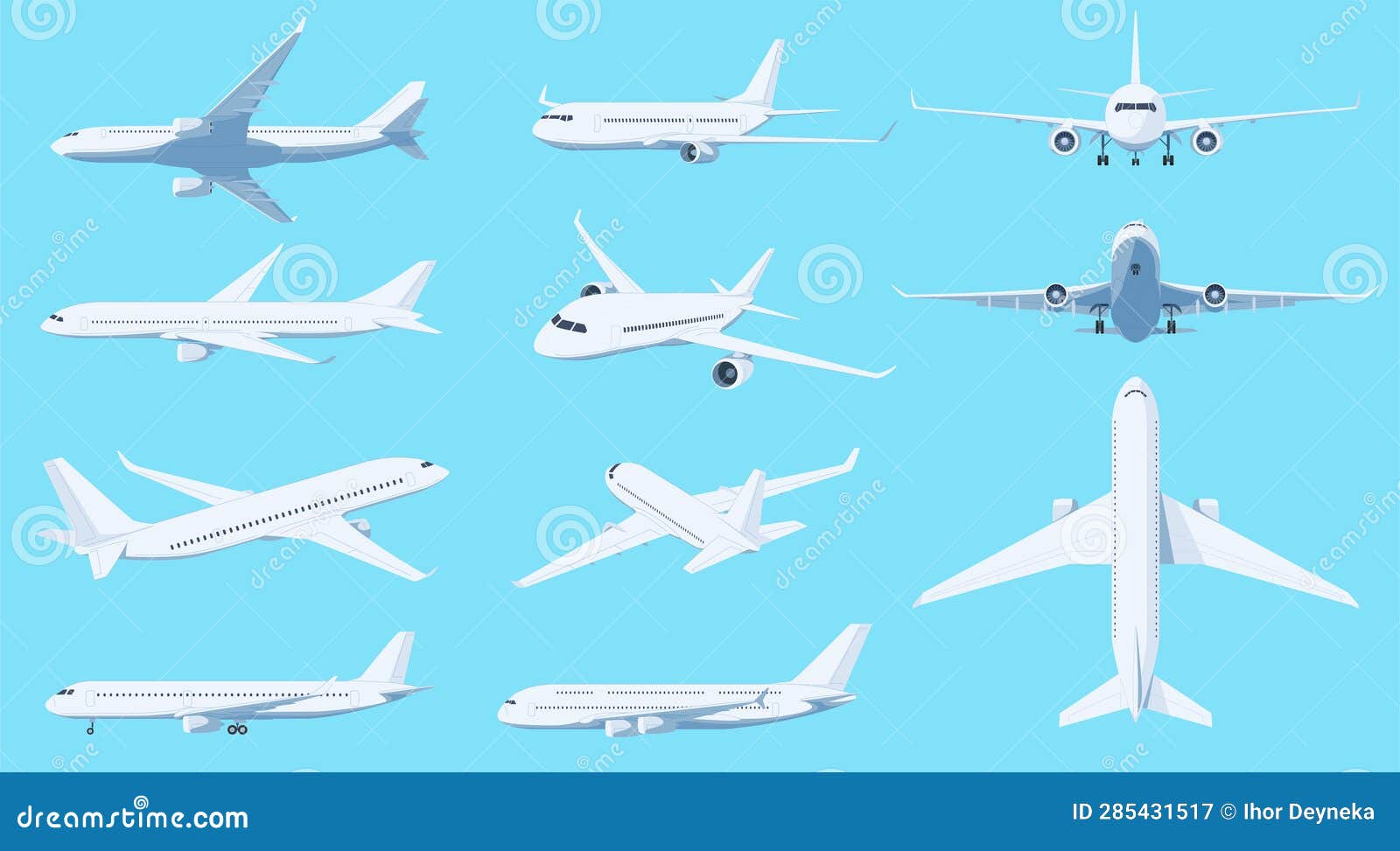 Airplanes With Long Flags. Vector Illustration On A White Background ...