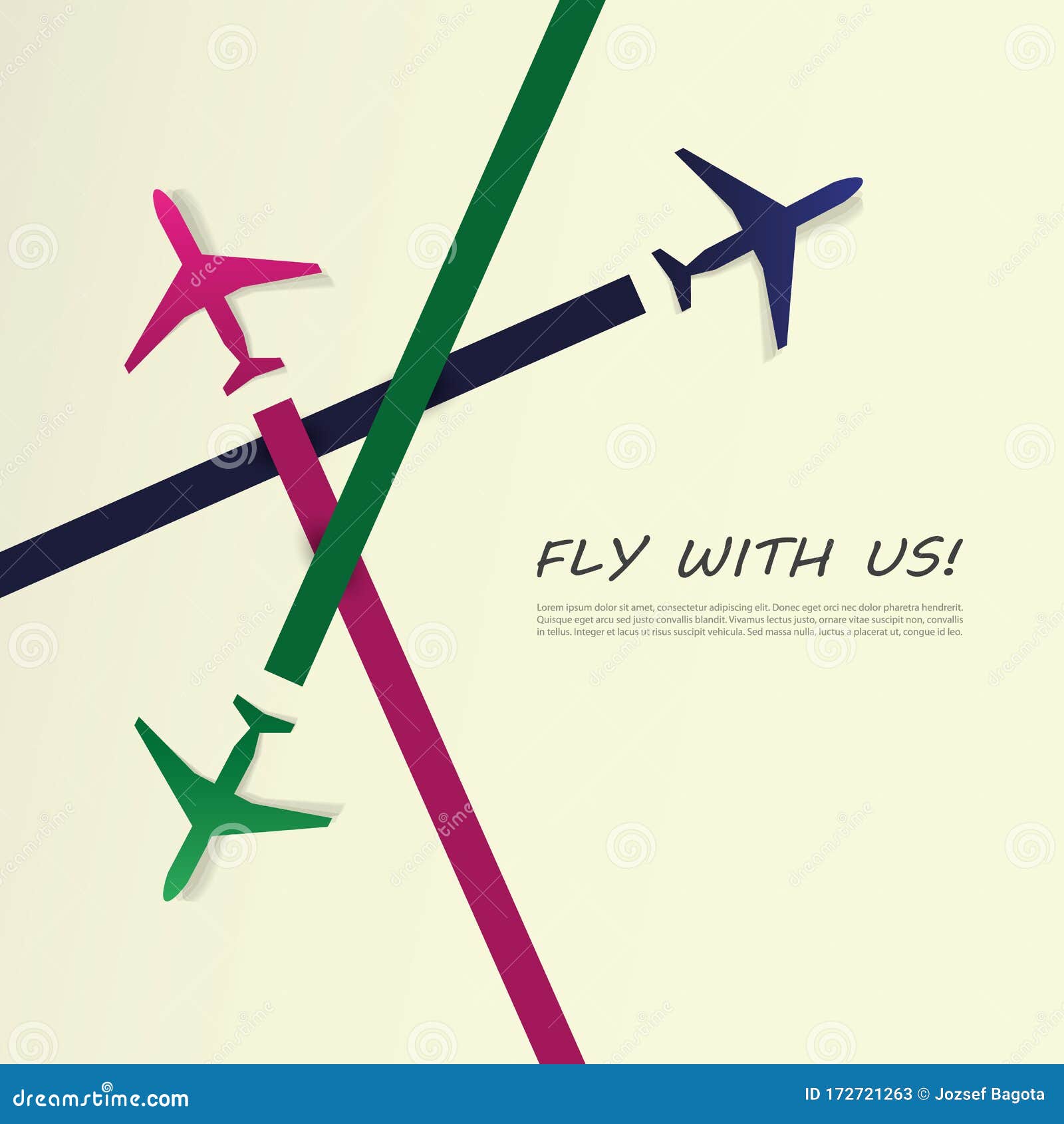 Airplanes - Fly with Us - Corporate Identity Concept Stock Vector ...