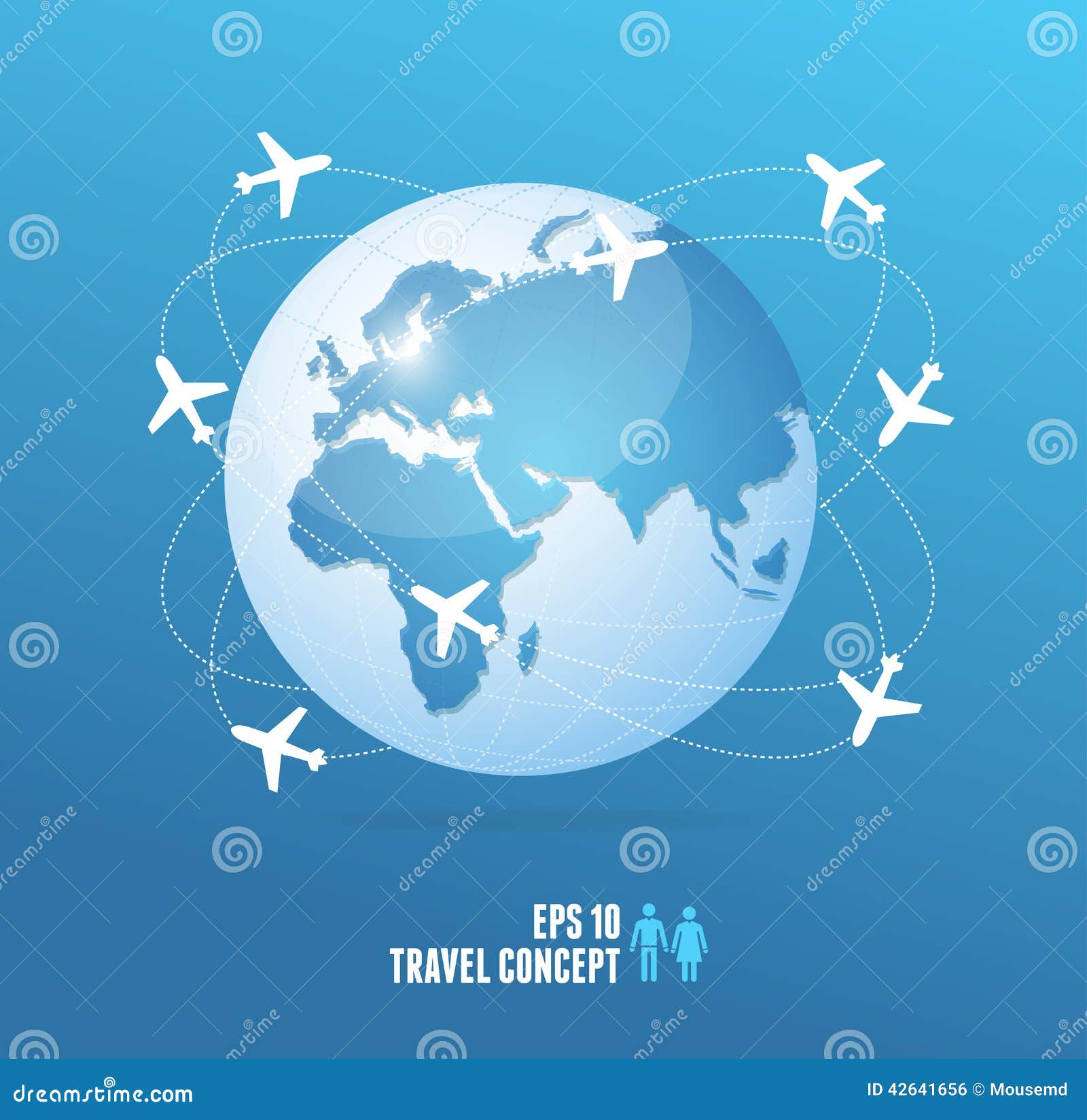 Airplanes Flying Around the Globe. Travel Concept Stock Vector ... Airplanes Flying Around the Globe. Travel Concept Stock Vector ...