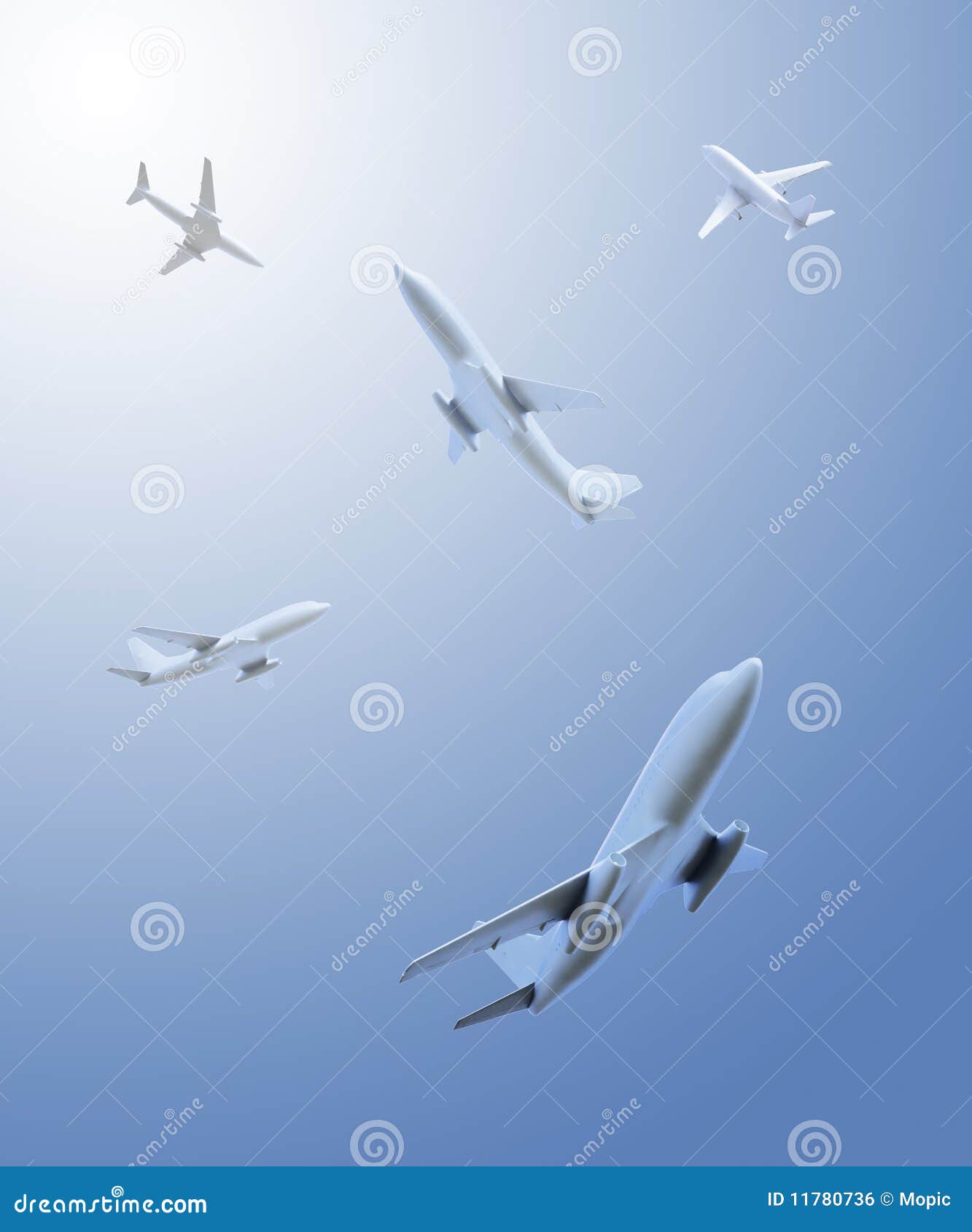 Airplanes Flying in Different Stock Photo - Image of airliner, cloud ...