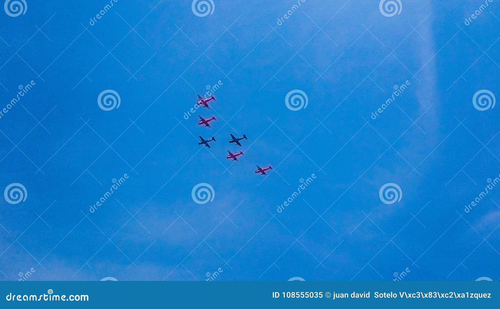 Planes Formation Flying in the Sky Stock Image - Image of blue ...