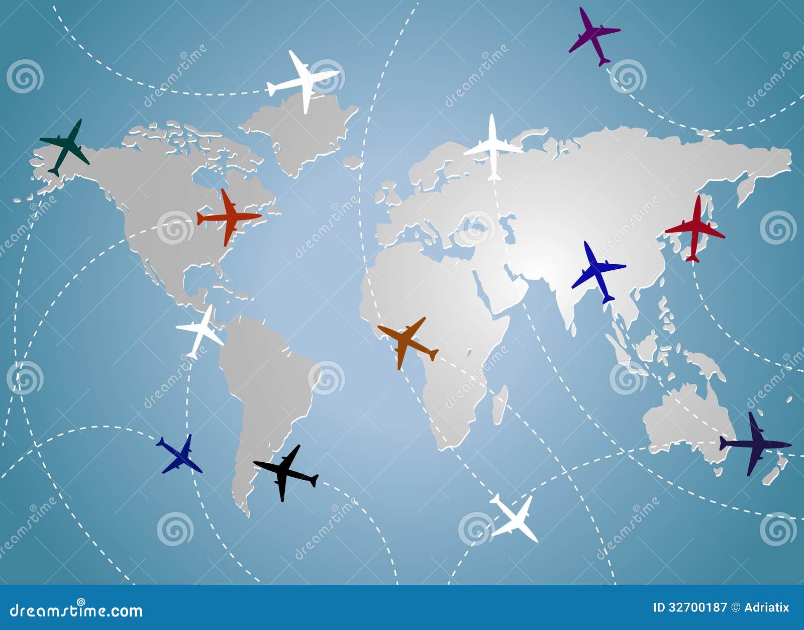 Airplanes and map blue stock vector. Illustration of world - 32700187