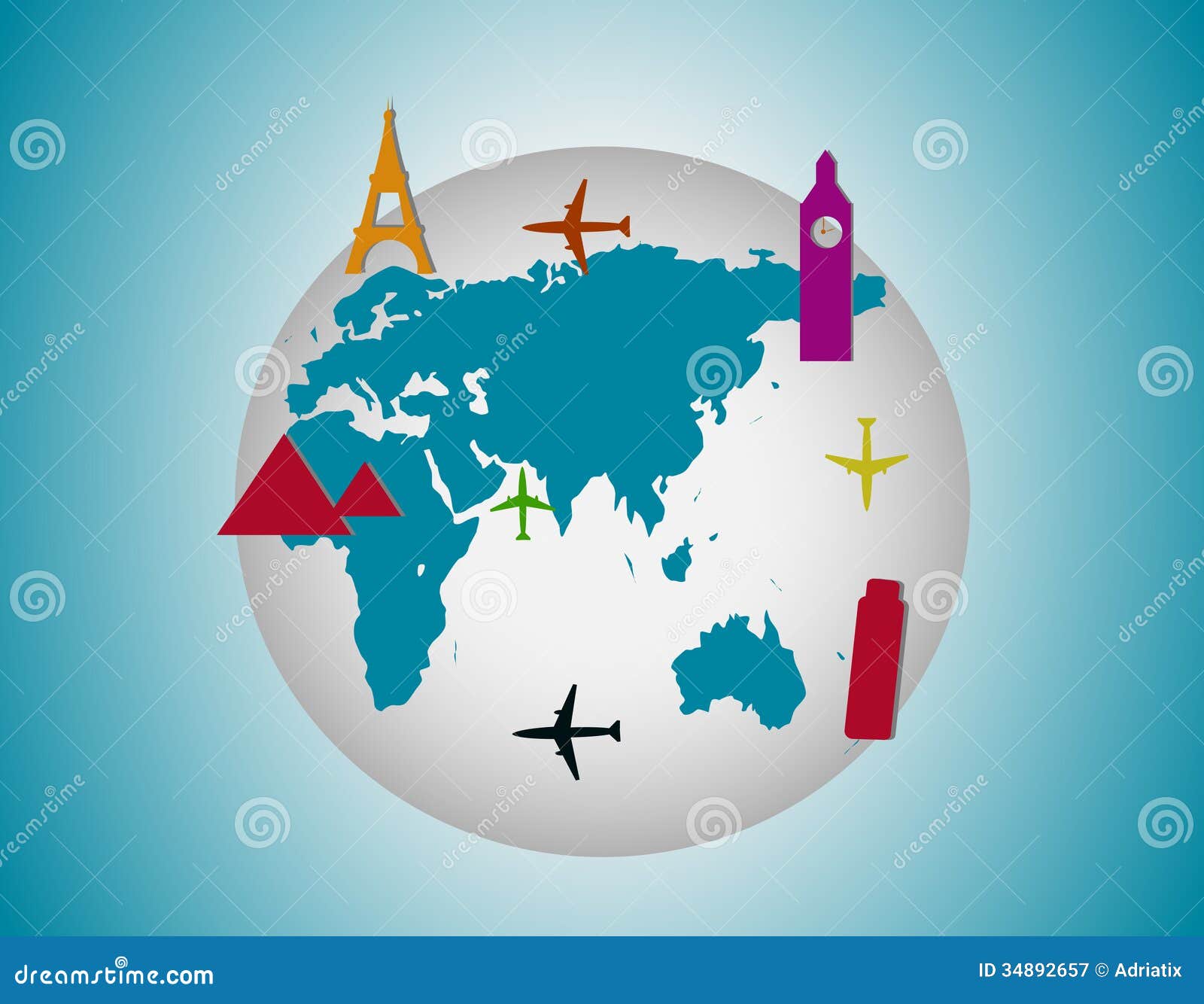 Airplanes And World Map Royalty-Free Cartoon | CartoonDealer.com #5159858