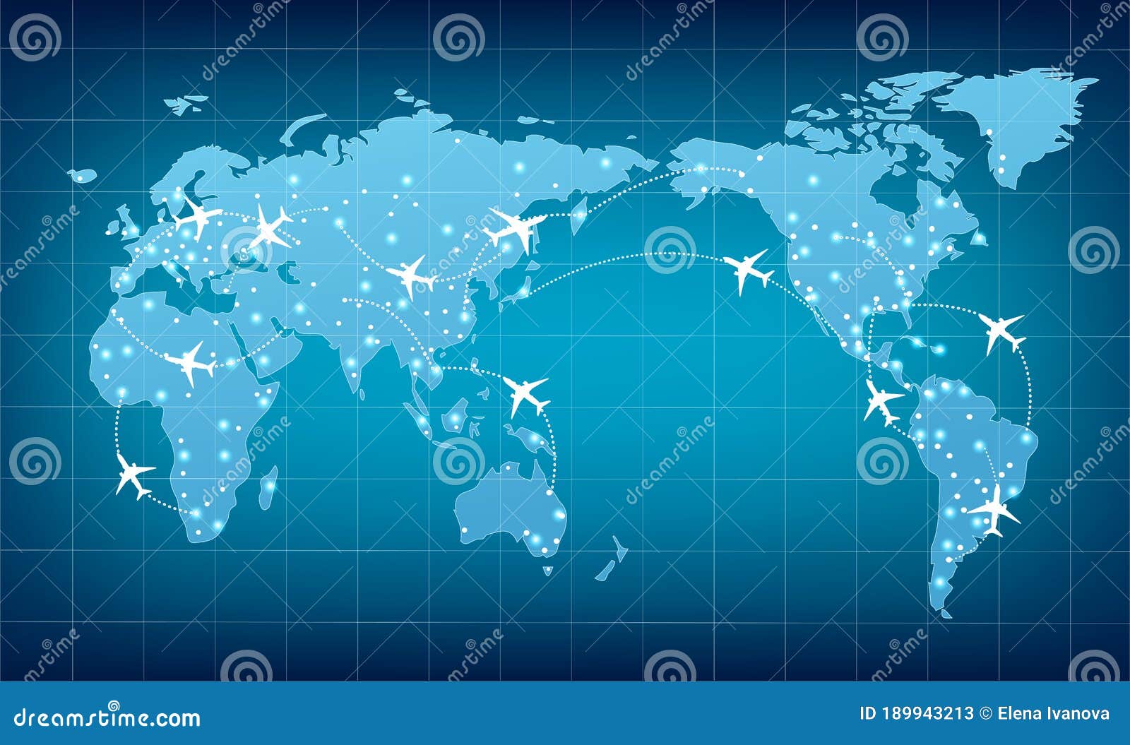 Airplanes Over the World Map Stock Vector - Illustration of cargo ...