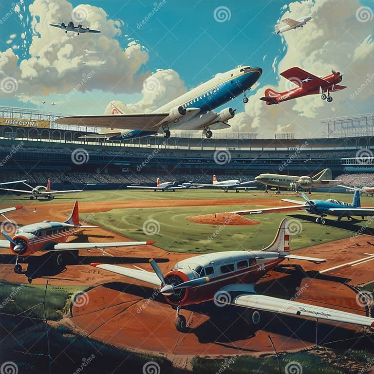 Airplanes Take Flight on a Baseball Field, Creating a Unique Spectacle ...