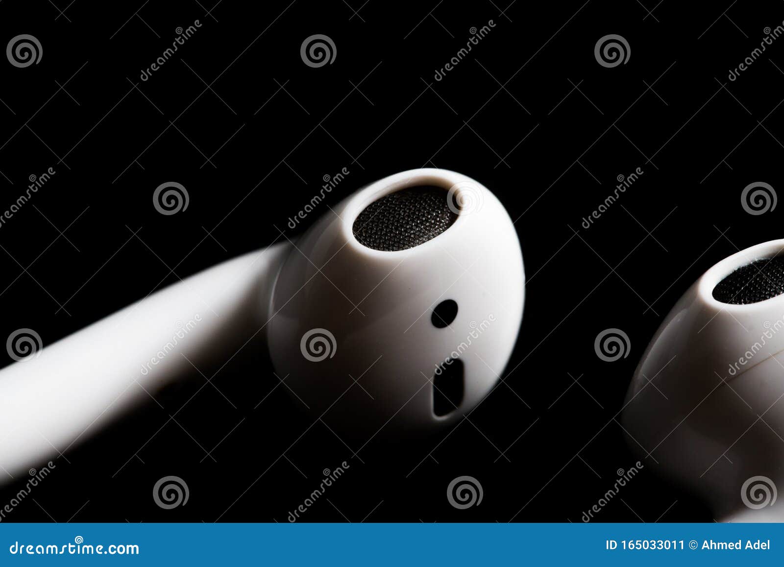 Airpod Closeup on a Black Background Stock Image - Image of left ...