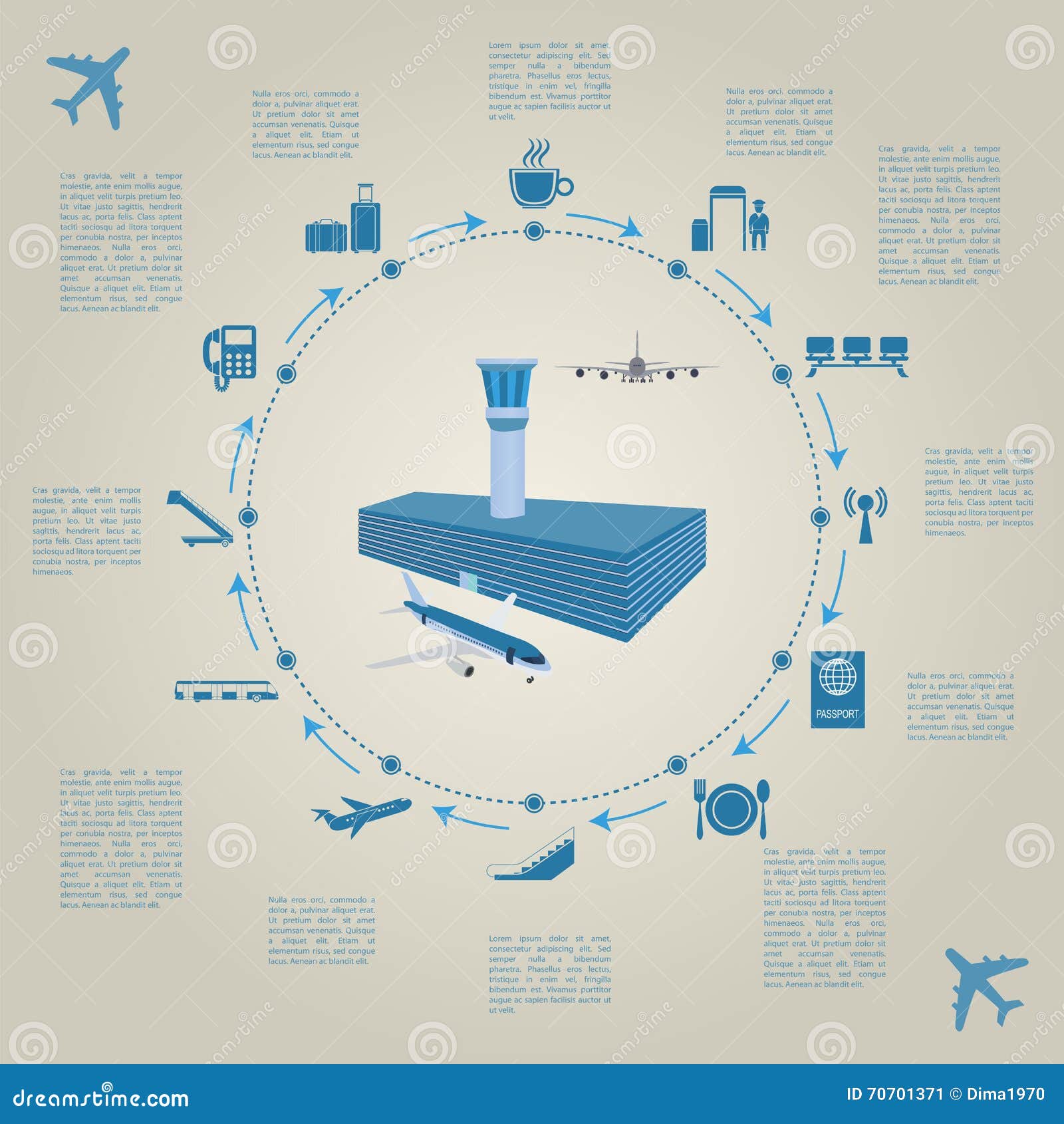 Airport, Air Travel Infographic with Design Elements. Infographic ...