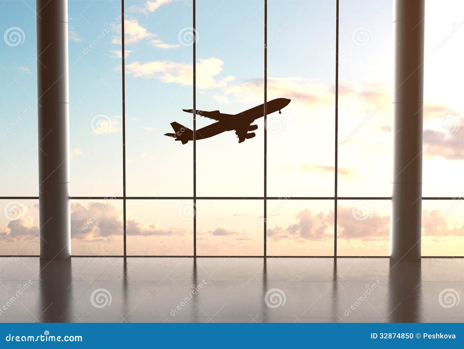 Plane Window And View From Plane To Someplace, Plane Window With View ...