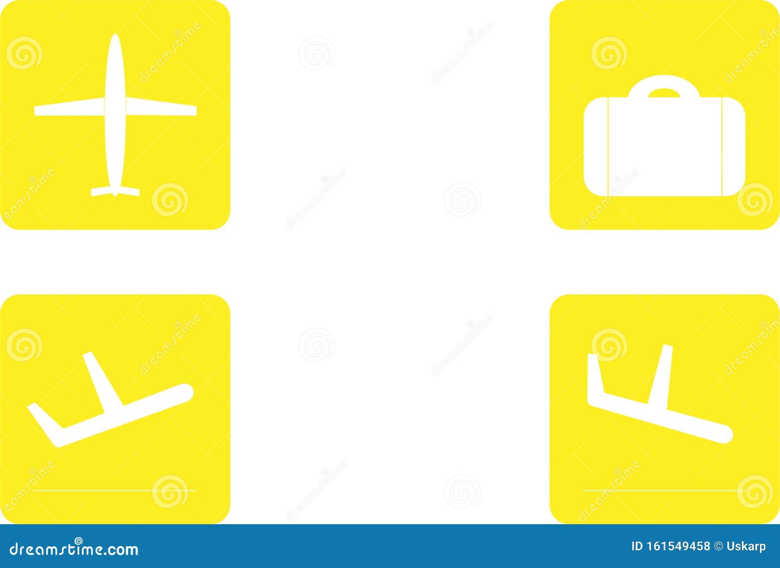 Airport Airplane Flight Icons - Modern Airport Style Stock Illustration ...