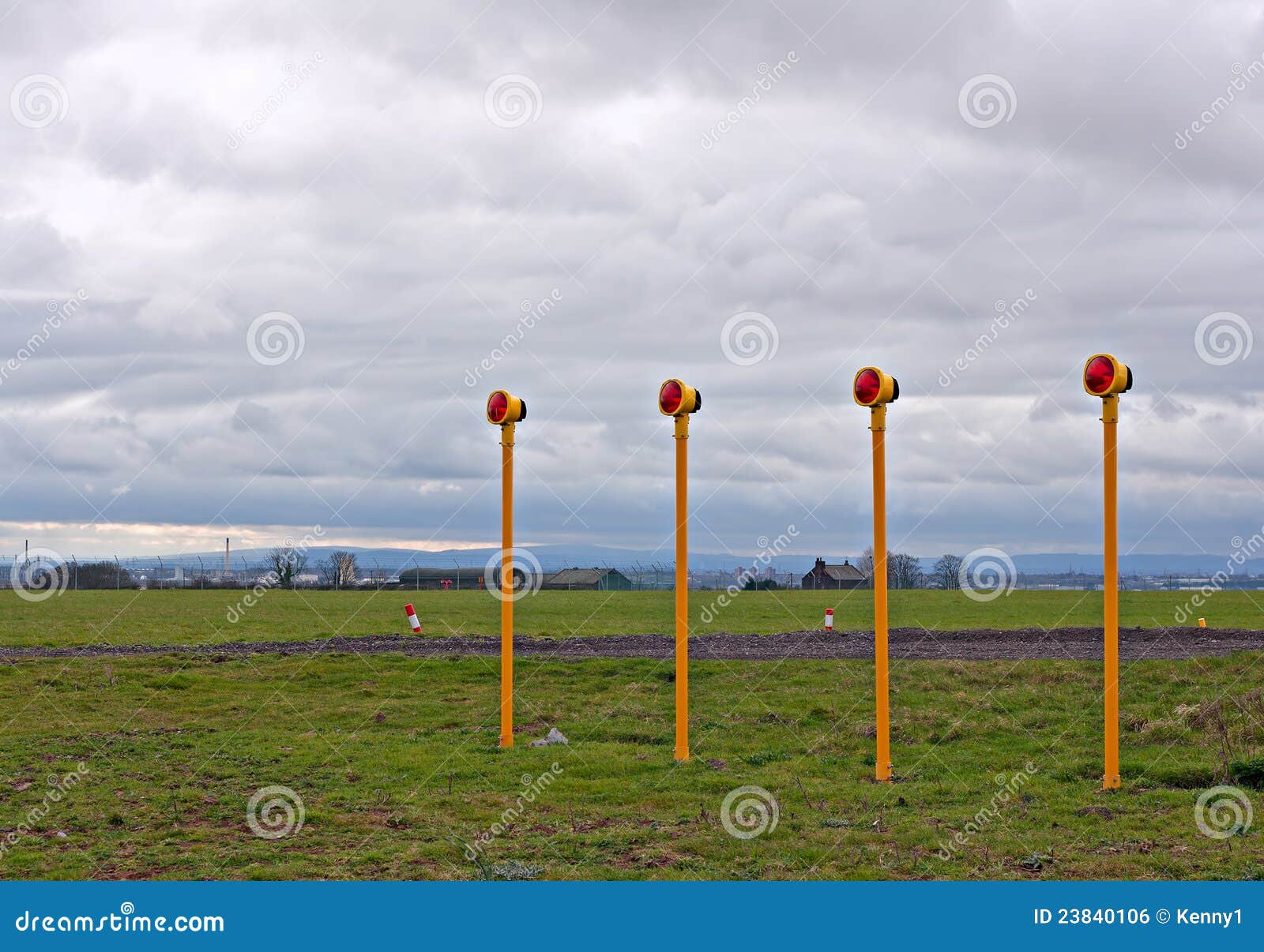 Airport Approach Landing Lights Stock Photo - Image of construction ...