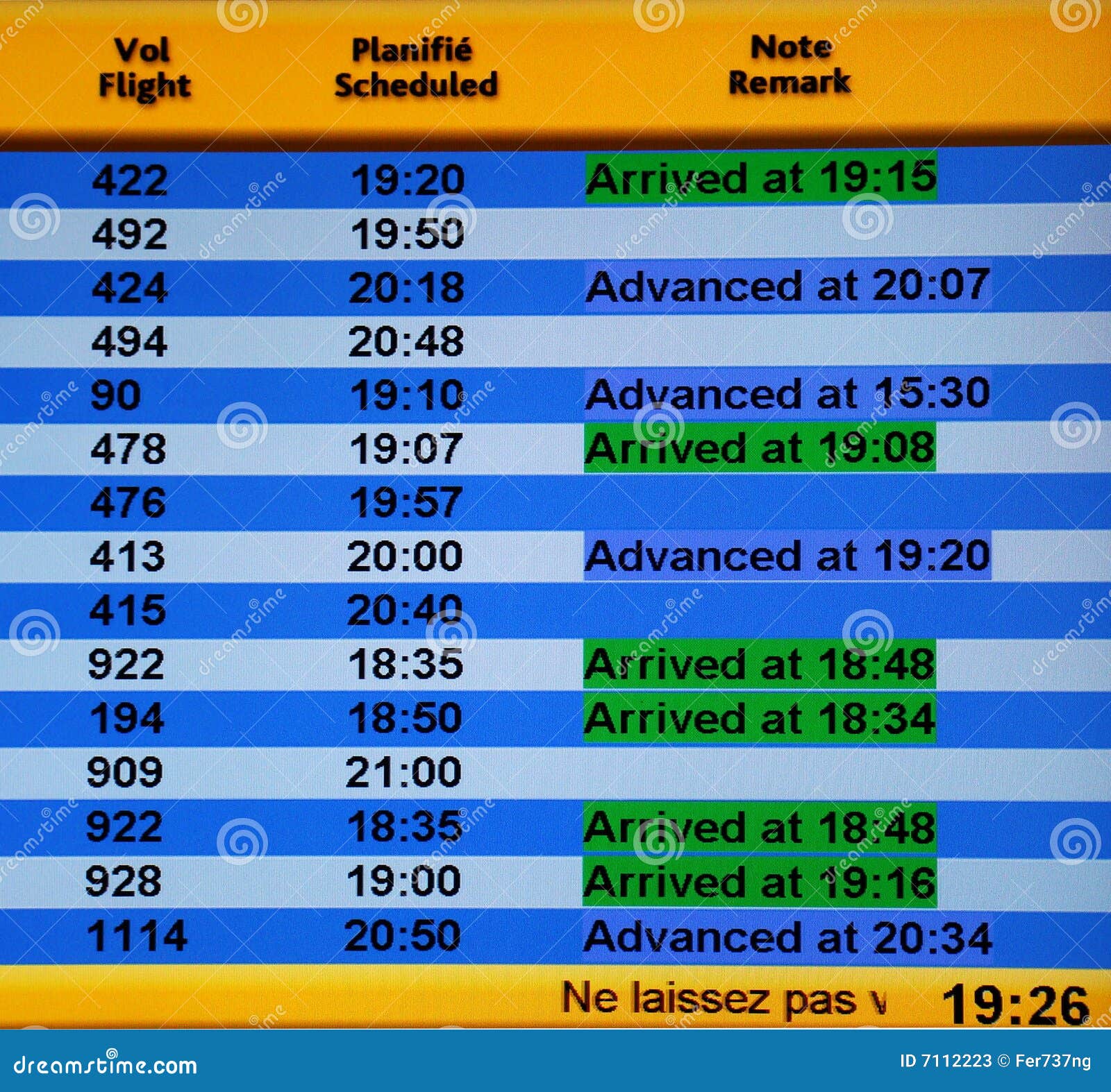 Airport Arrivals Information Board Stock Image - Image of gate ...