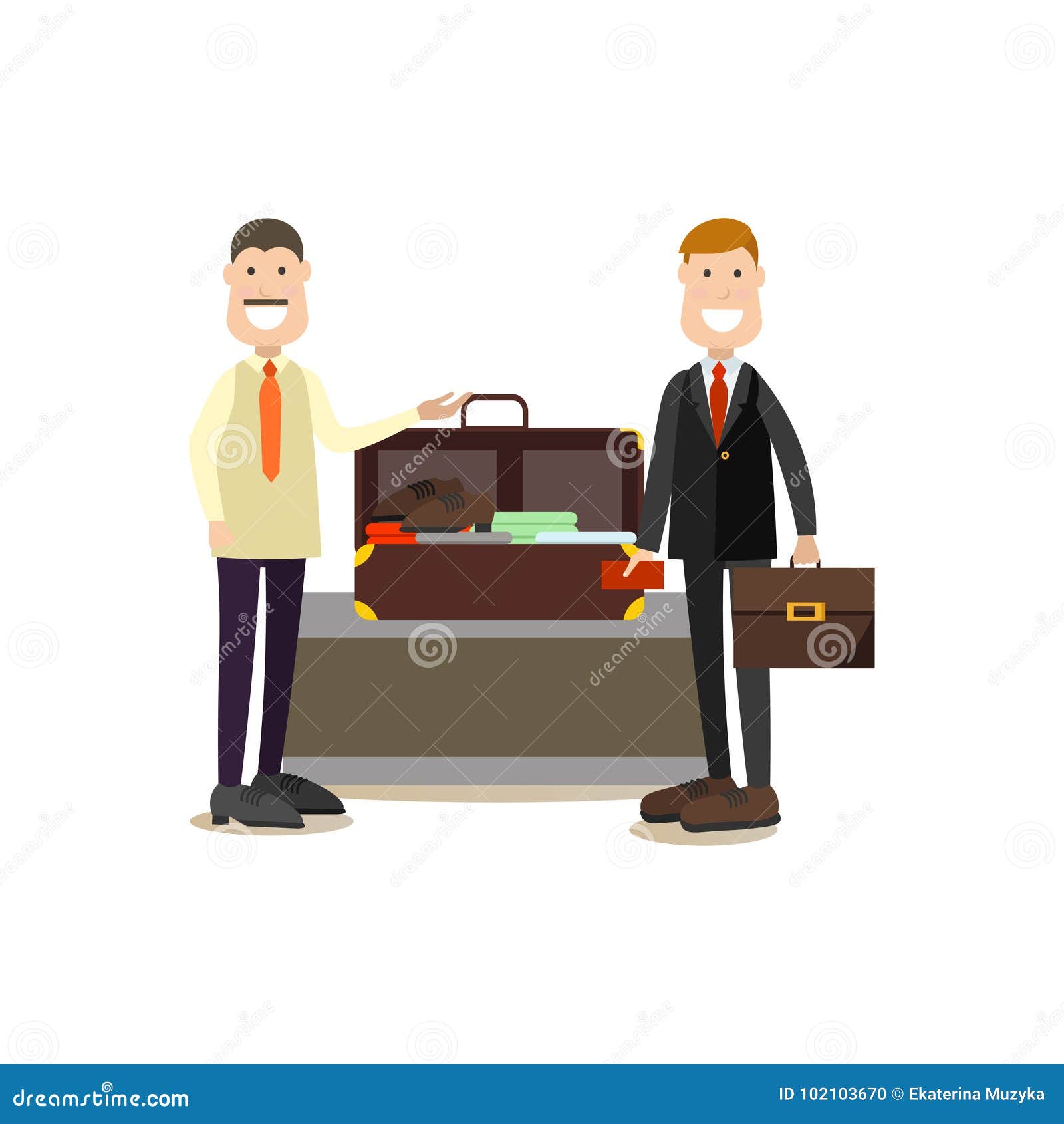 Baggage Check-In Cartoon Vector | CartoonDealer.com #17834957