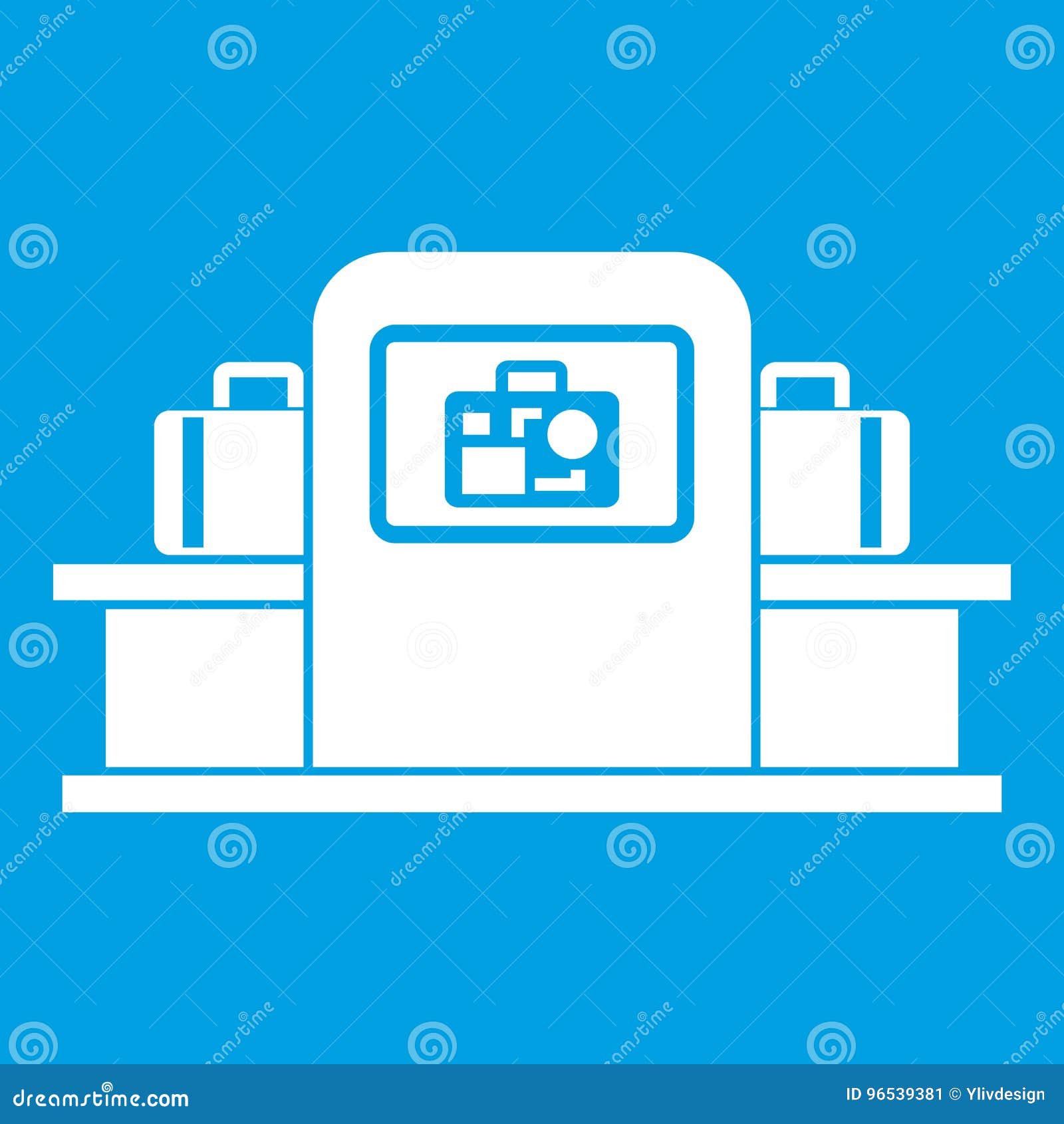 Airport Baggage Scanner Icon White Stock Vector - Illustration of ...