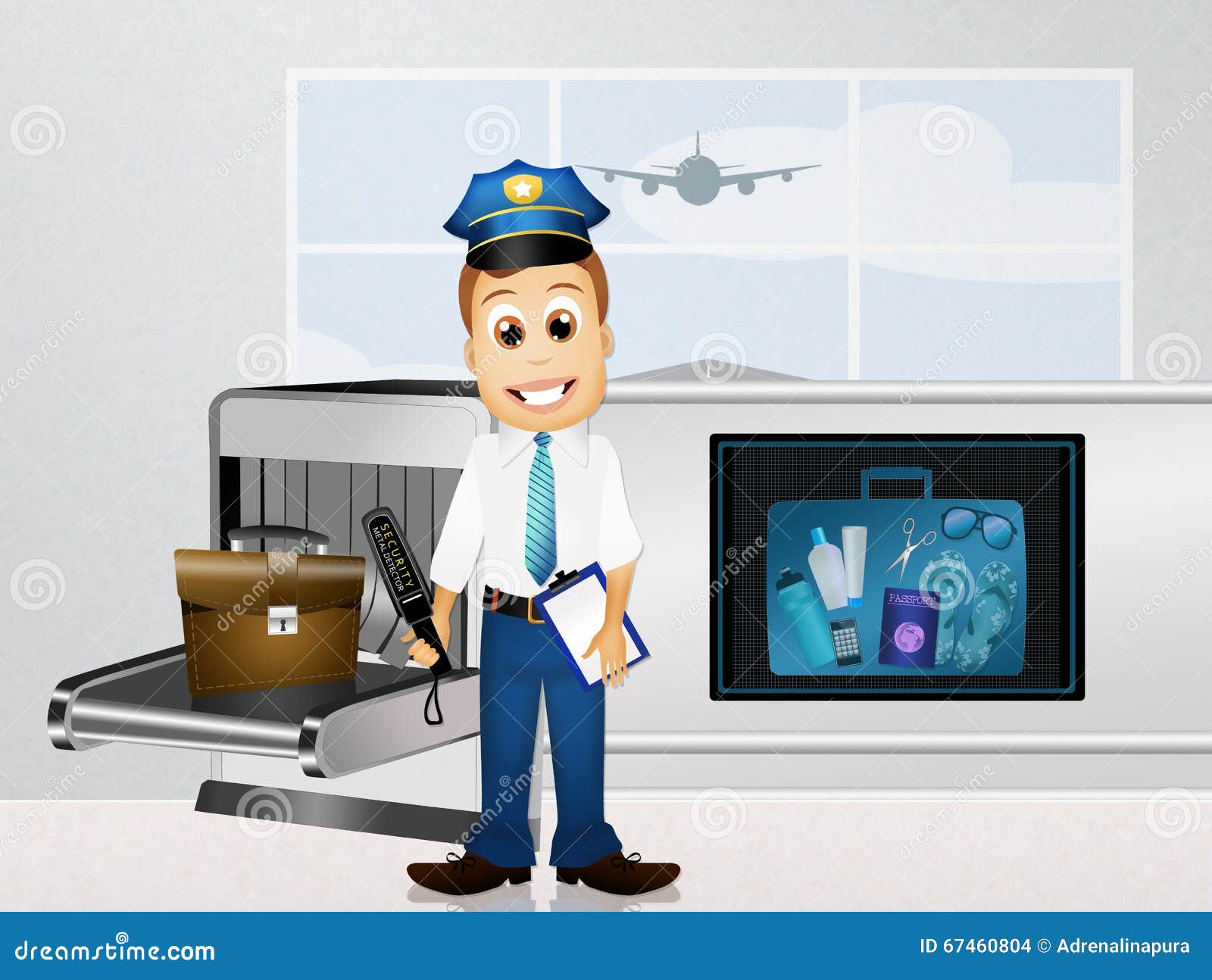 X-Ray Baggage Scanner Drawings Cartoon Vector | CartoonDealer.com ...