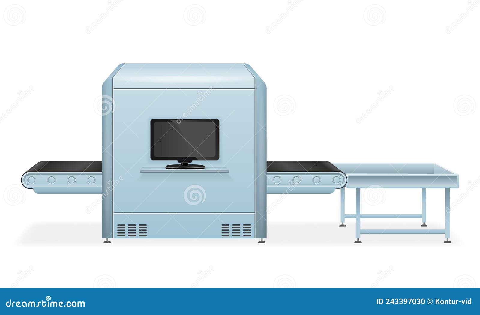 Airport Baggage Scanner Vector Illustration Stock Vector - Illustration ...