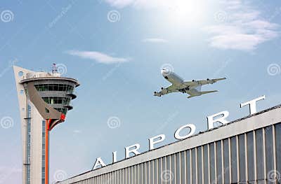 Airport and the big plane stock image. Image of success - 18053741