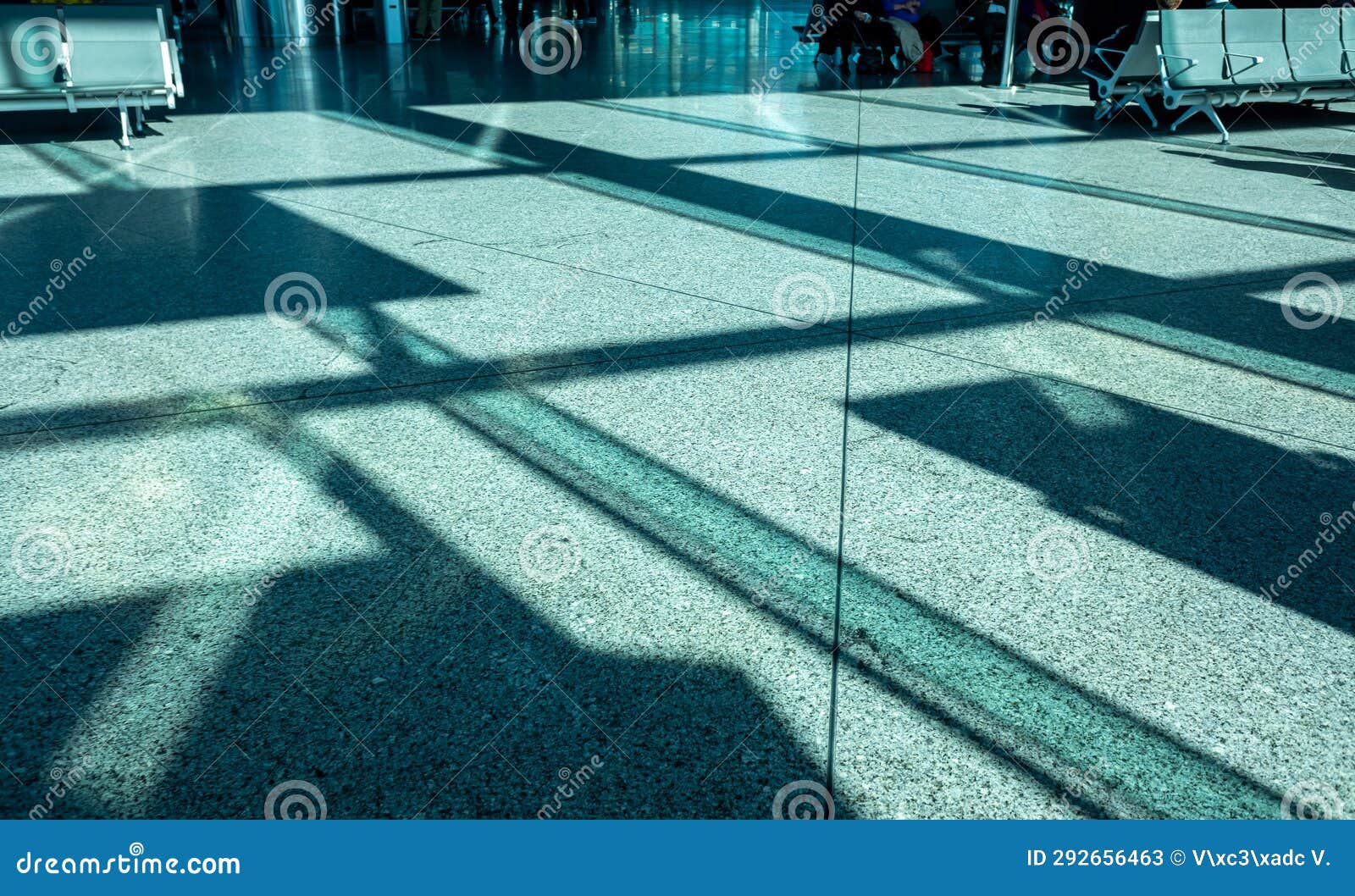 Airport Boarding Lounge with the Light of the Sunset Stock Image ...