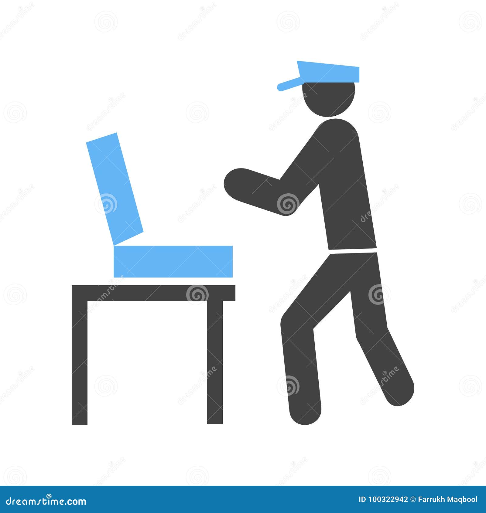 Guard Checking Briefcase stock vector. Illustration of guard - 100322942
