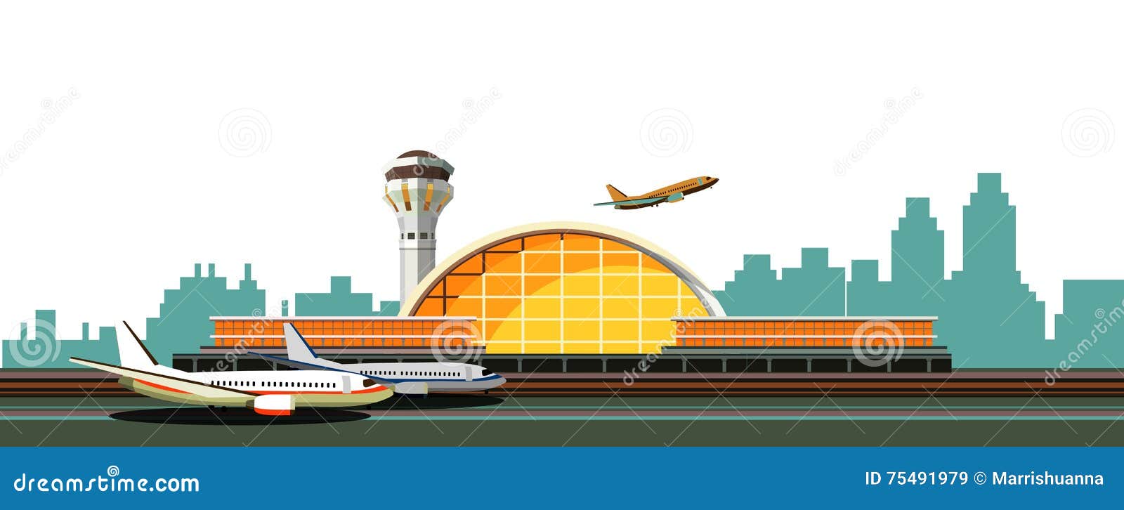 Airport Building Vector Illustration Stock Vector - Illustration of ...