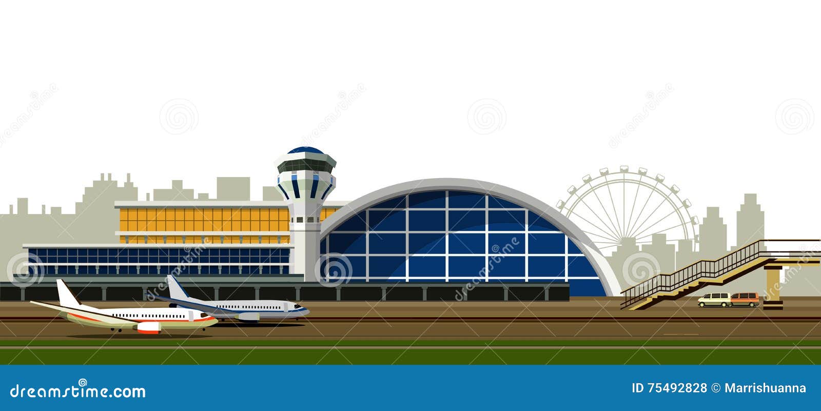 Airport Building Vector Illustration Stock Vector - Illustration of ...
