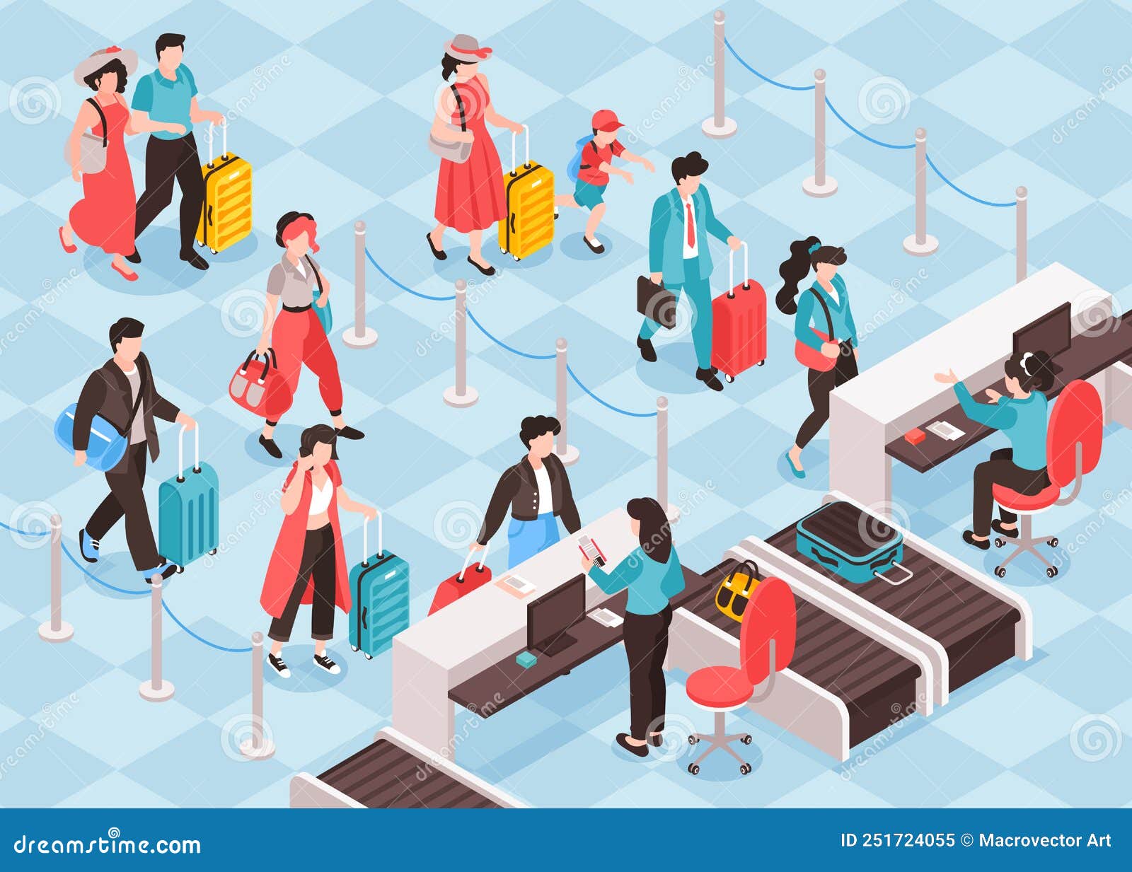 Airport Check in Composition Stock Vector - Illustration of vacation ...