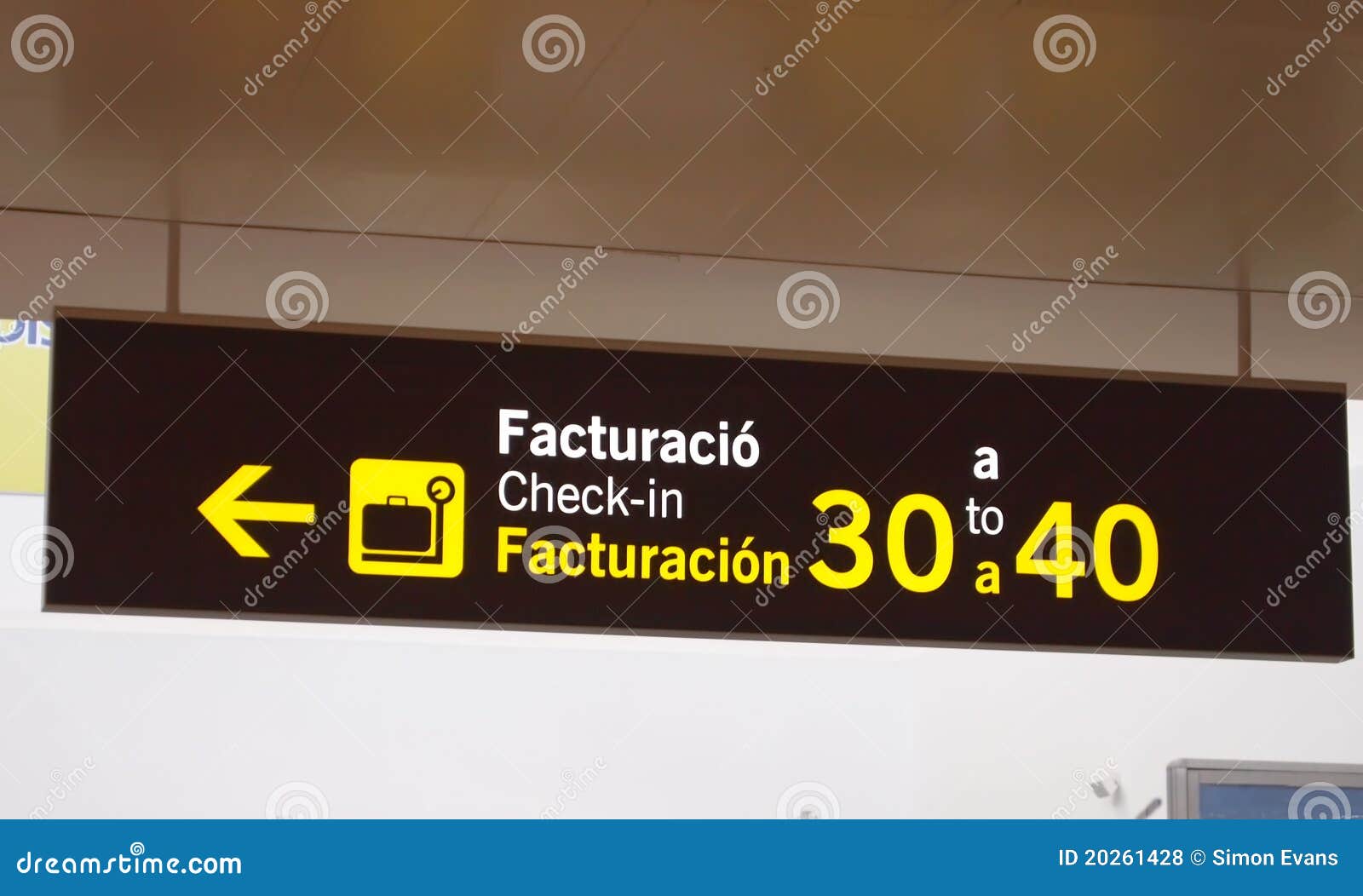 Airport check in desk sign stock photo. Image of airport - 20261428