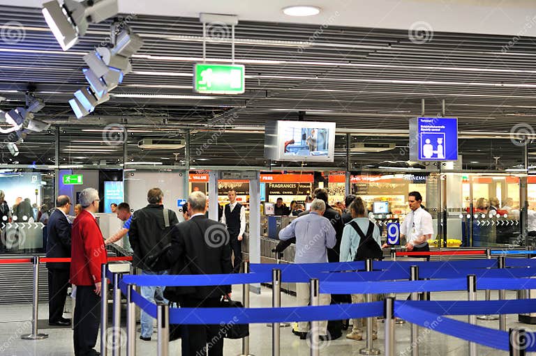 Airport check-in process editorial stock image. Image of travelling ...