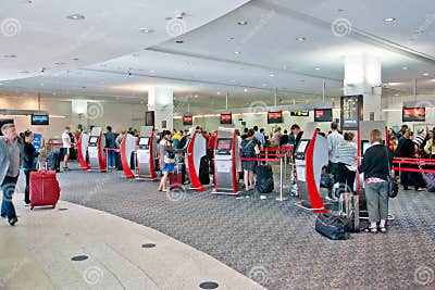 Airport check-in process editorial photography. Image of people - 22717612