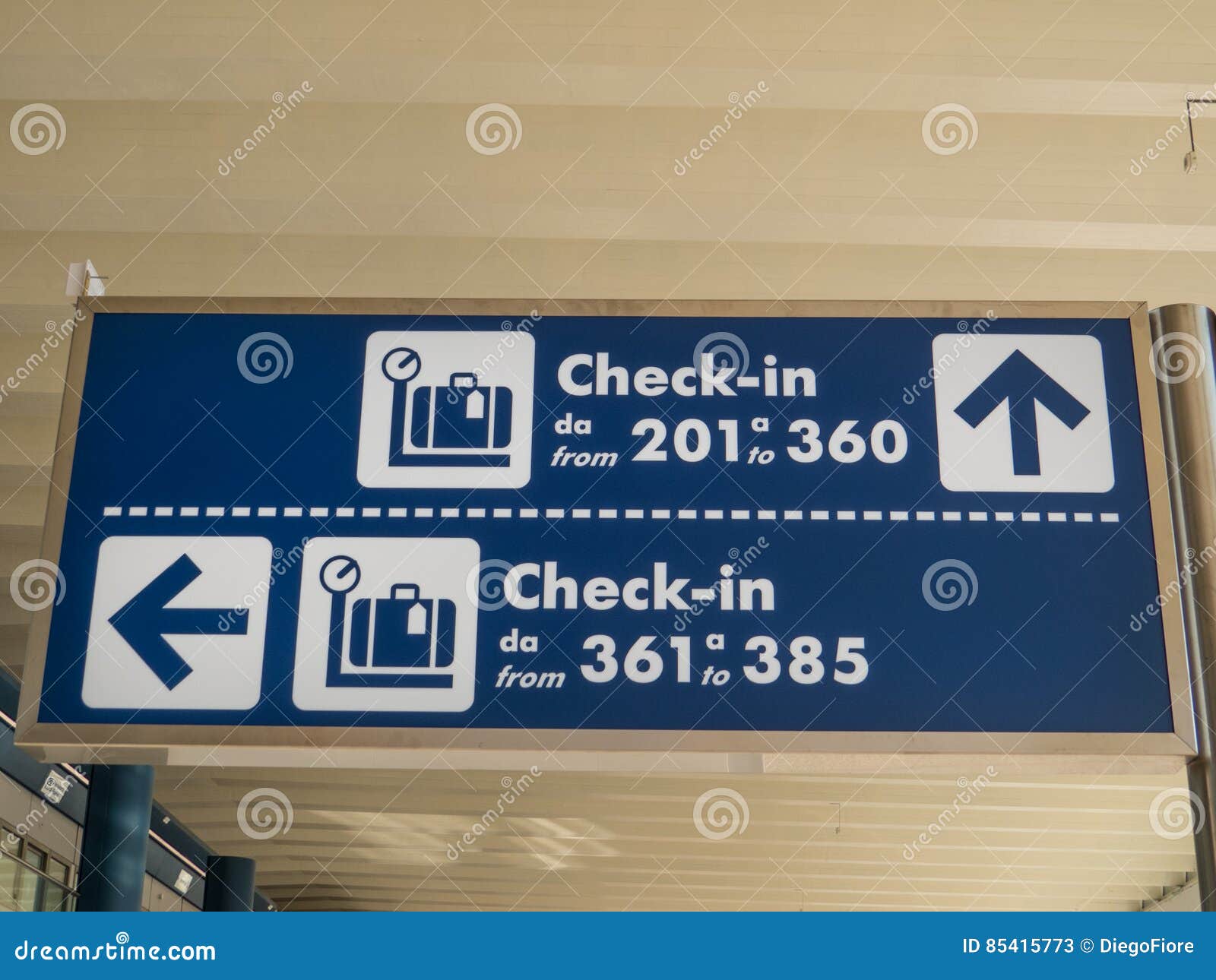 Airport Check-in Sign stock image. Image of direction - 85415773