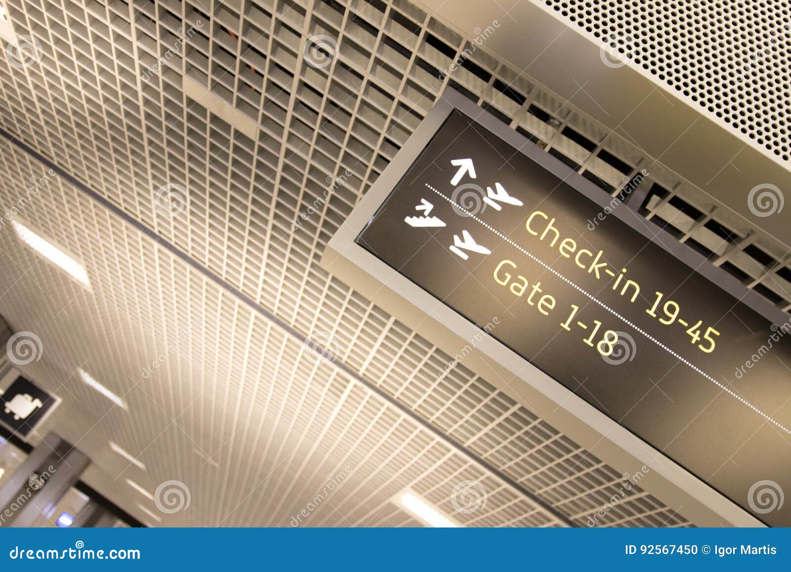 Airport Checkin and Gate Signage Stock Photo - Image of direction ...