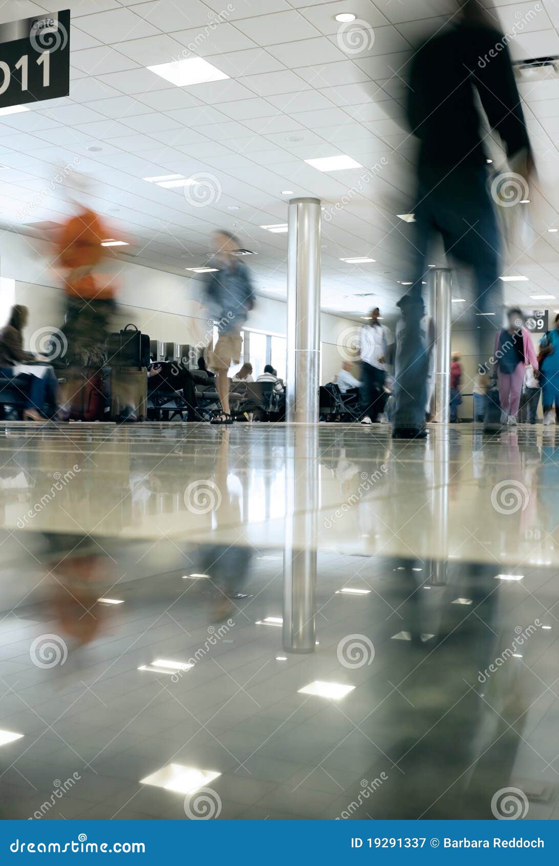 Airport Concourse People Rushing Stock Image - Image of tourism, flight ...