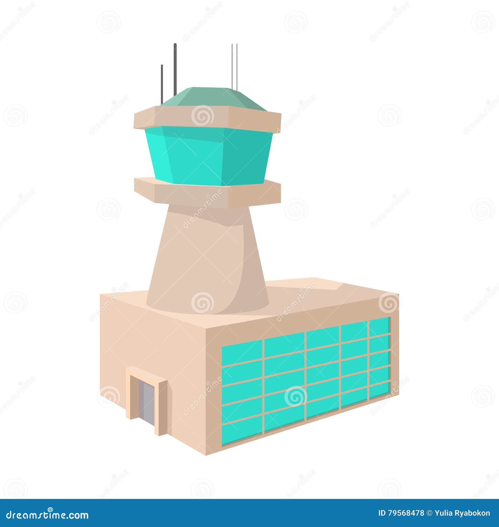 Airport Control Tower Cartoon Icon Vector Illustration | CartoonDealer ...