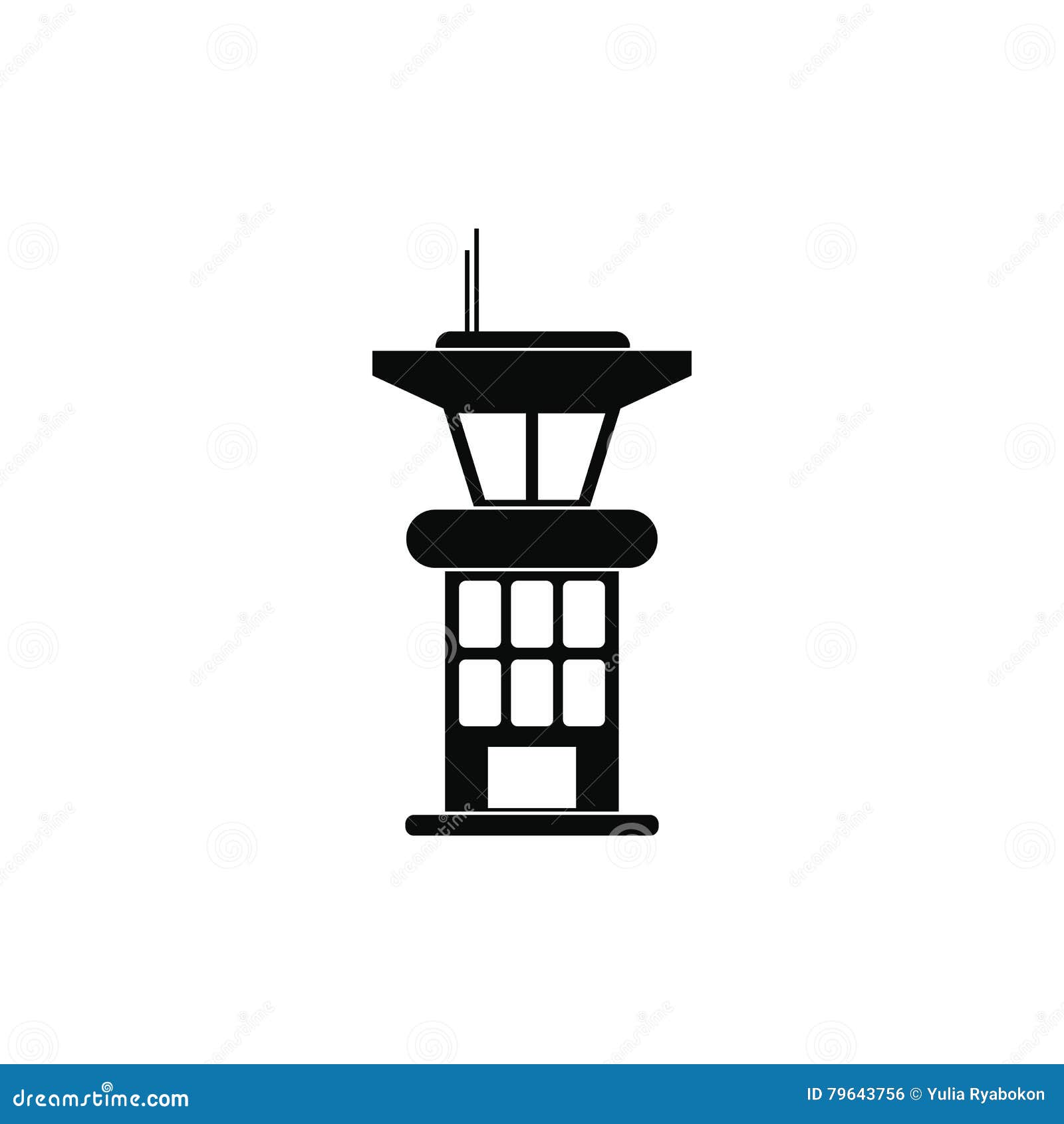 Airport control tower icon stock vector. Illustration of plane - 79643756