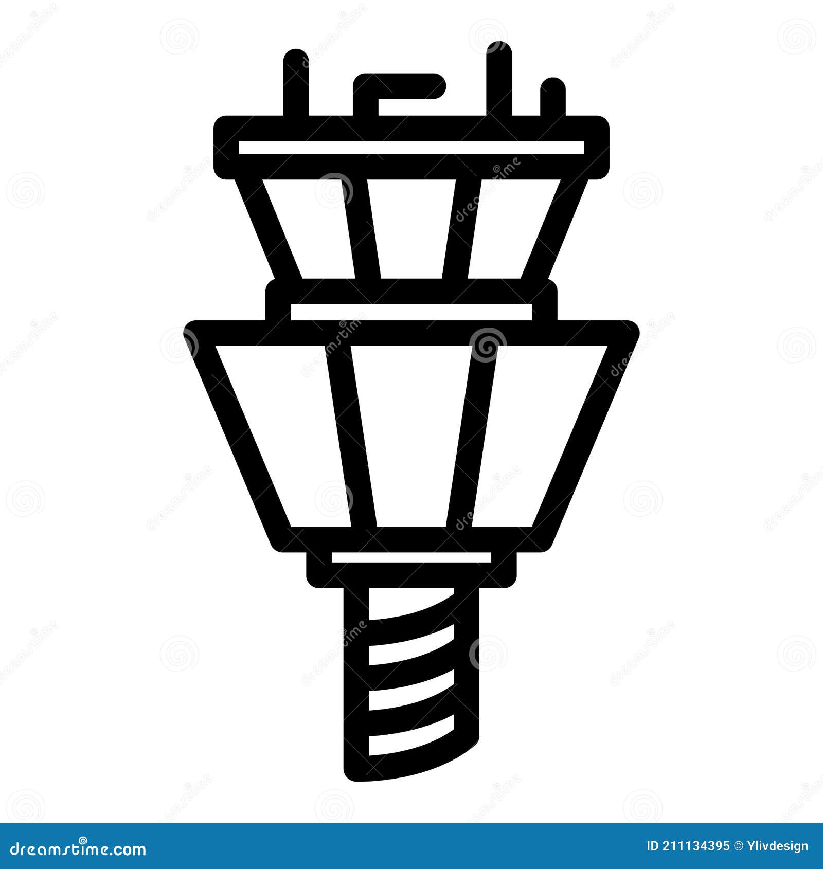 Airport Control Tower Icon, Outline Style Stock Vector - Illustration ...