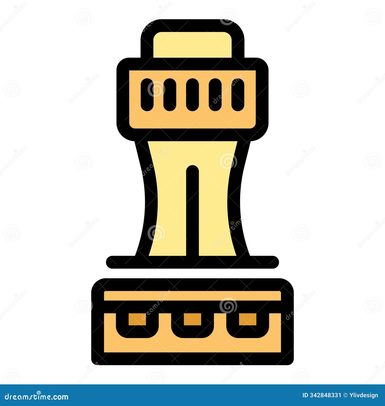 Airport Control Tower Standing Tall at Sunset with Bold Outline Design ...