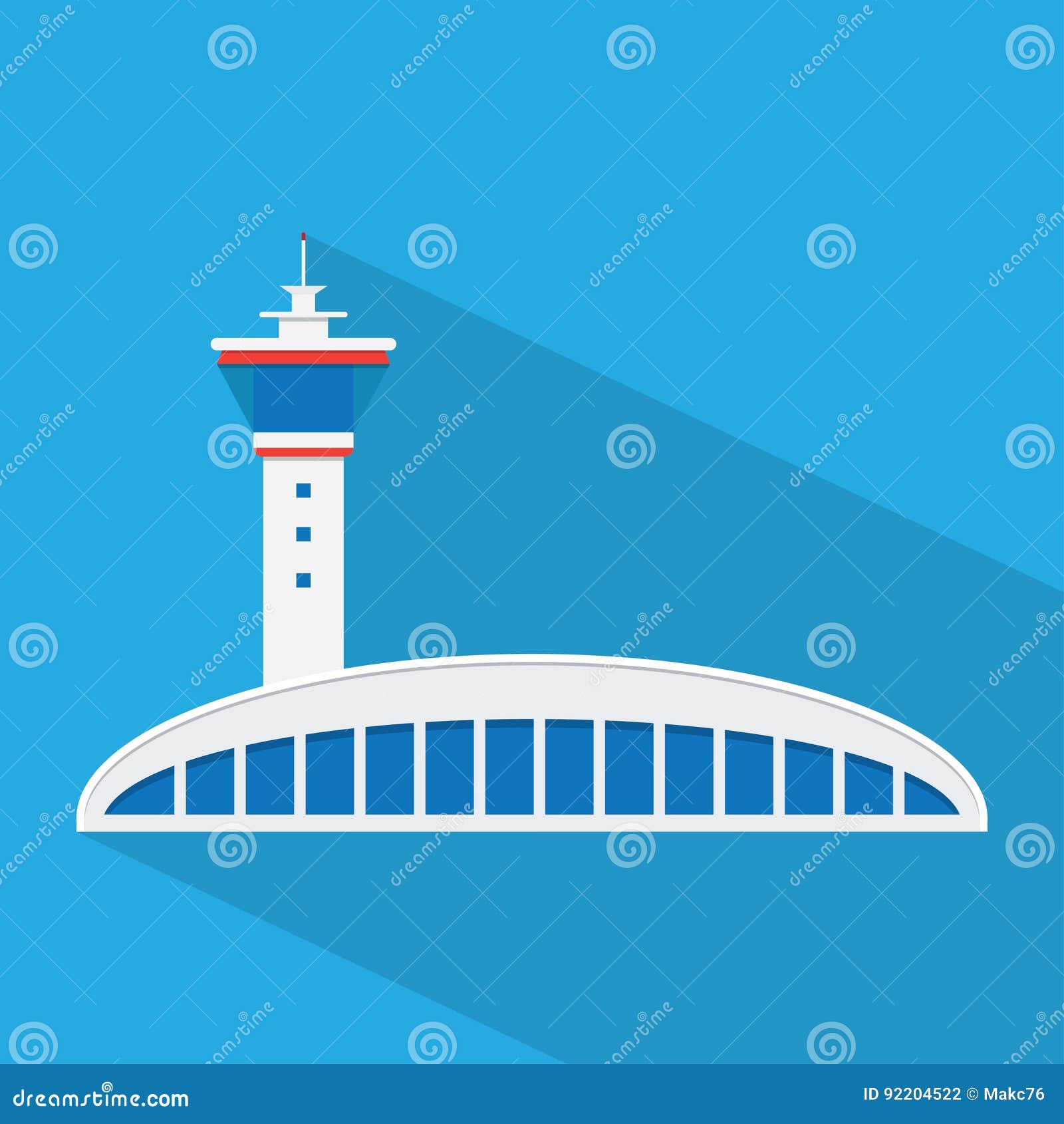 Airport. Control Tower and Terminal Building Stock Vector ...